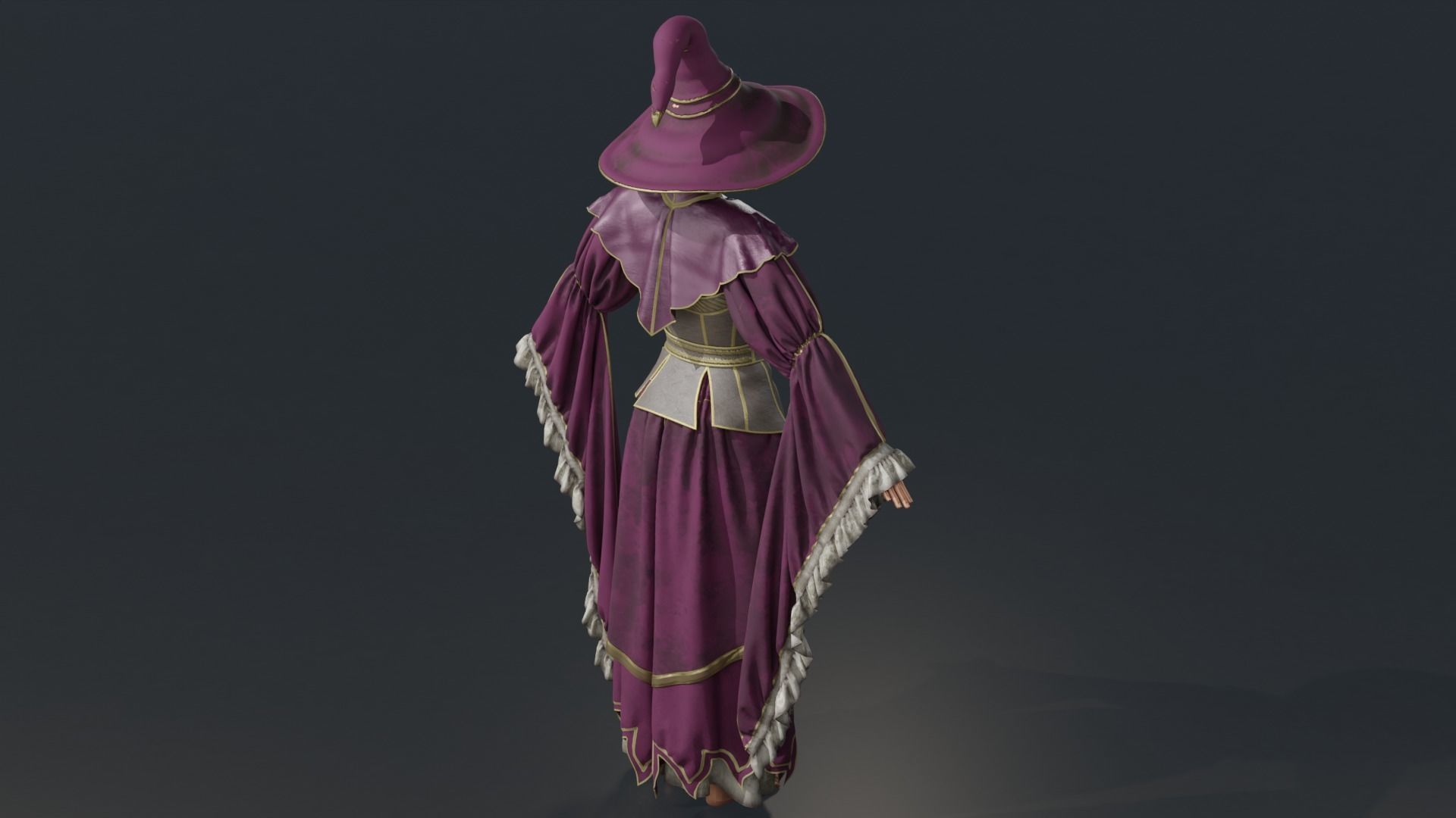 Long sleeved wizard robe 3D model | CGTrader