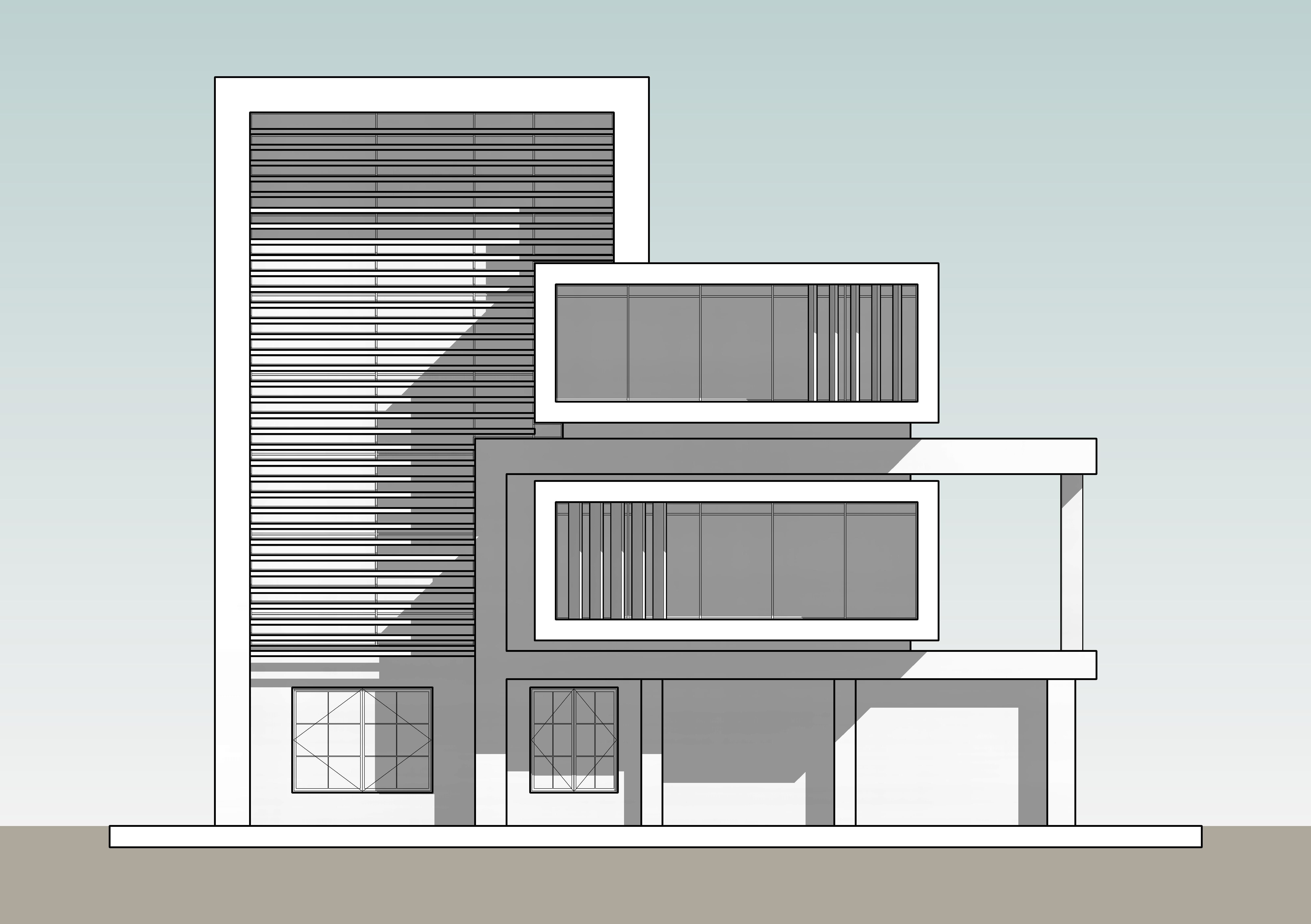 Modern Building N23 3D model animated rigged | CGTrader