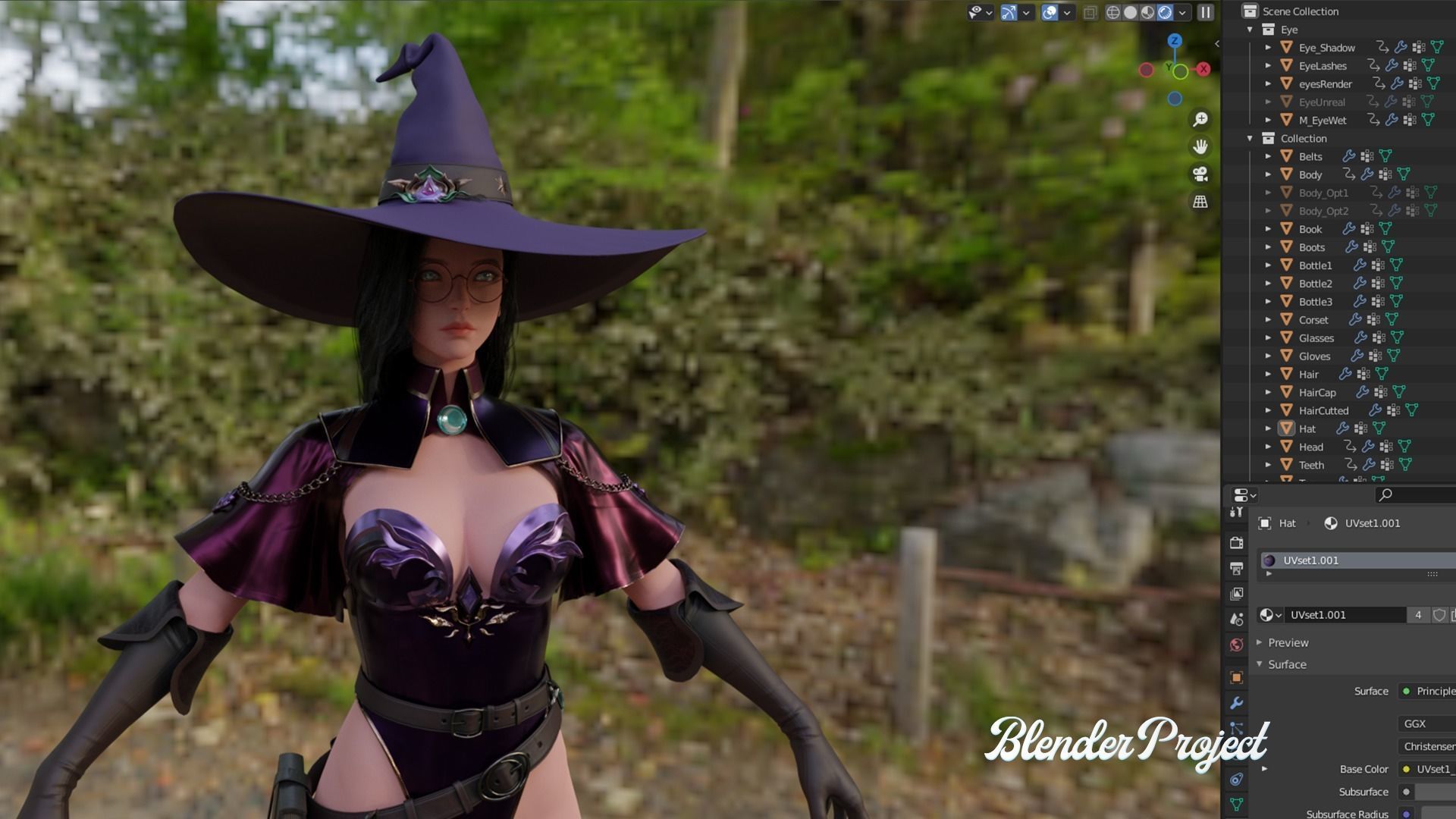 3D model Witch -Cute Wizard Sorcerer Mage Stylized Character Cartoon Girl VR / AR / low-poly ...