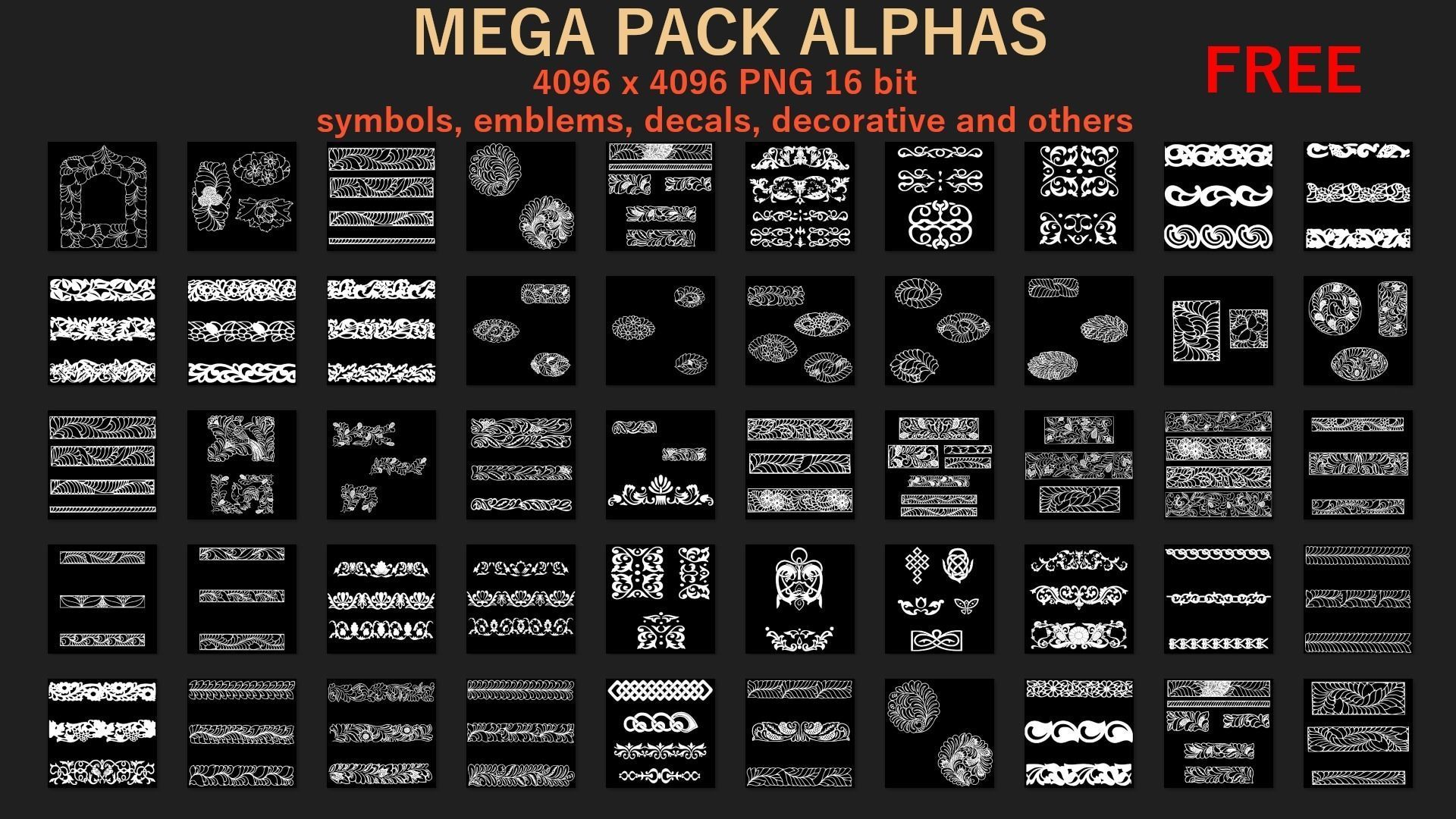 50 free alphas free Texture | CGTrader