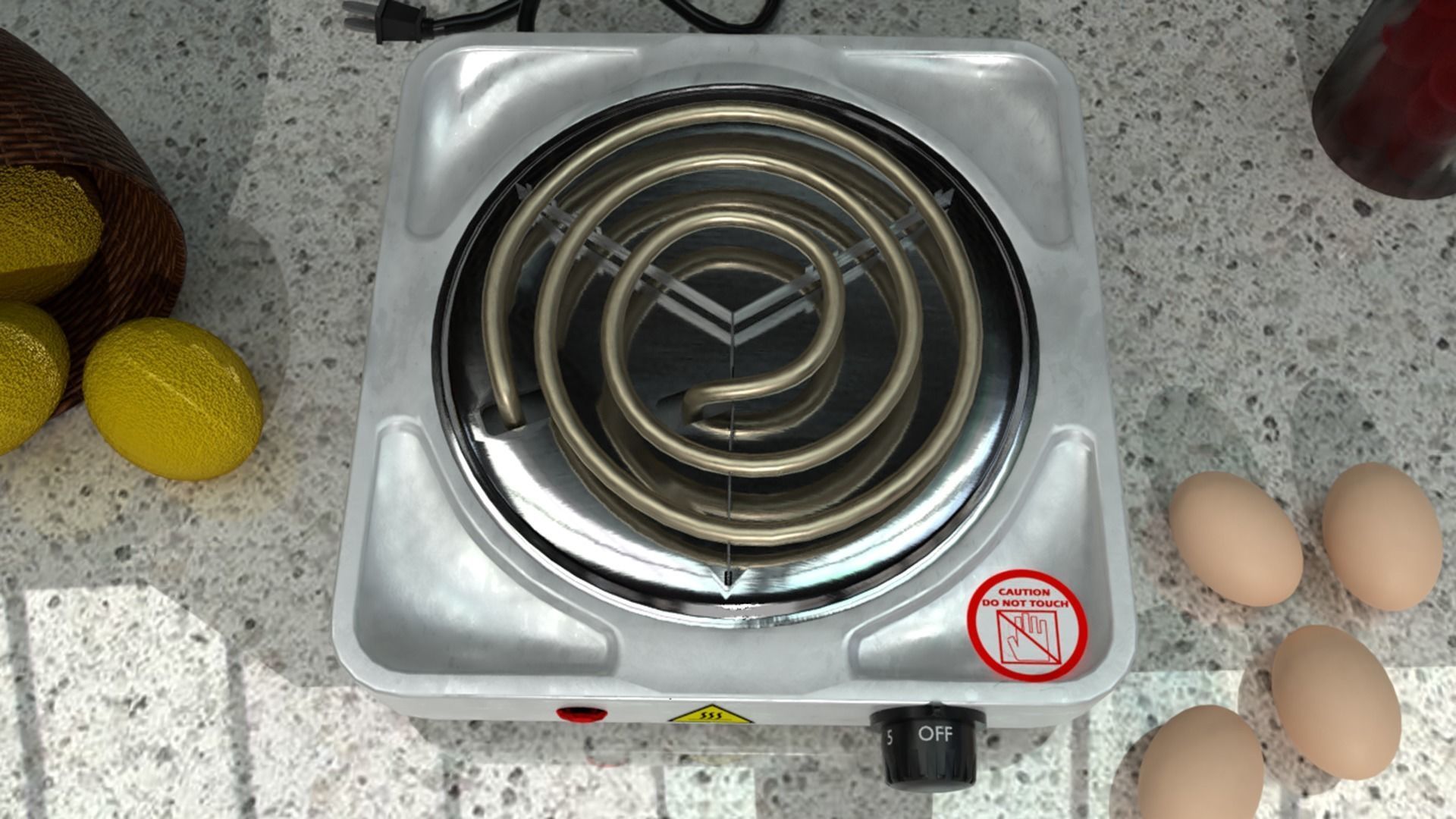 one-sided electric cooker free VR / AR / low-poly 3D model rigged ...