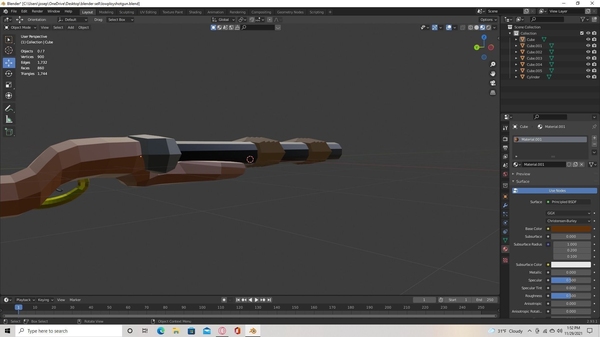3D model double barrel shotgun low poly VR / AR / low-poly | CGTrader