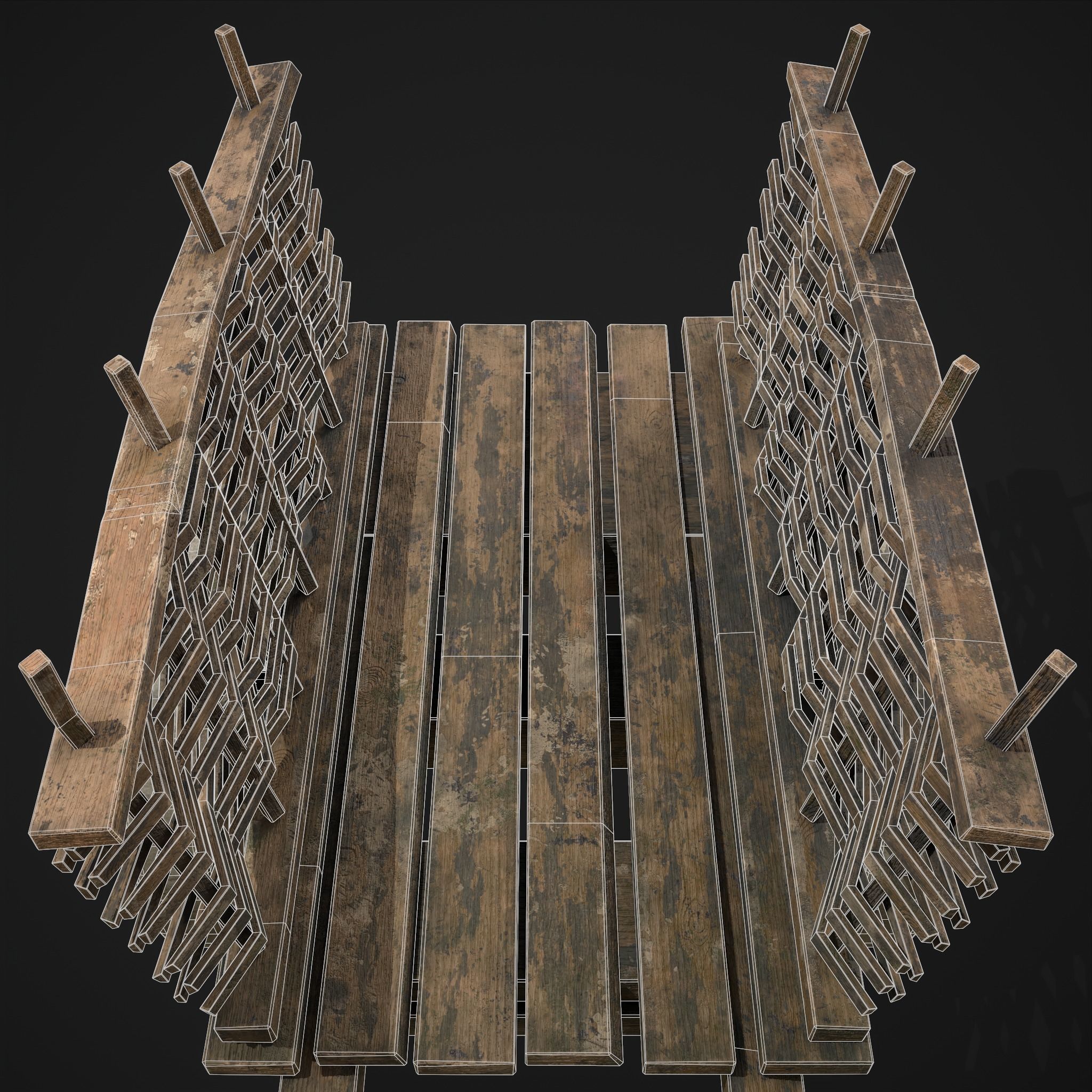 3D model Wooden Cart Planked Hinges VR / AR / low-poly | CGTrader