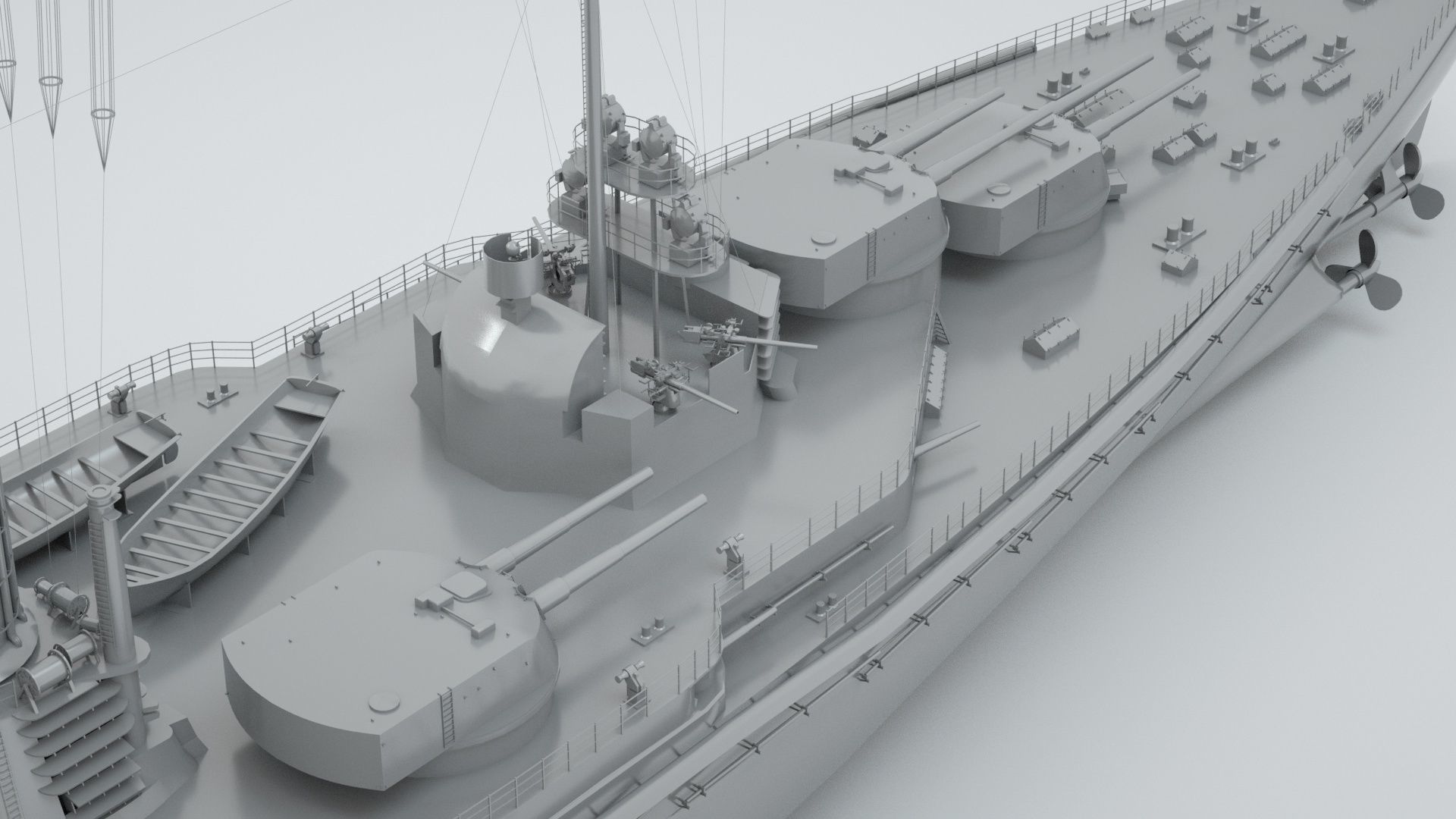 Moltke Class Battlecruiser 3D model rigged | CGTrader