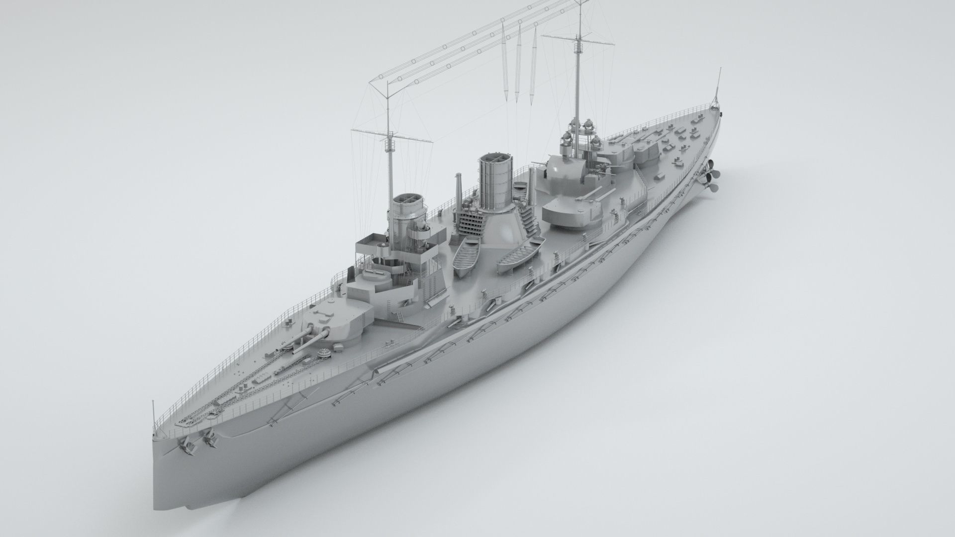 Moltke Class Battlecruiser 3D model rigged | CGTrader