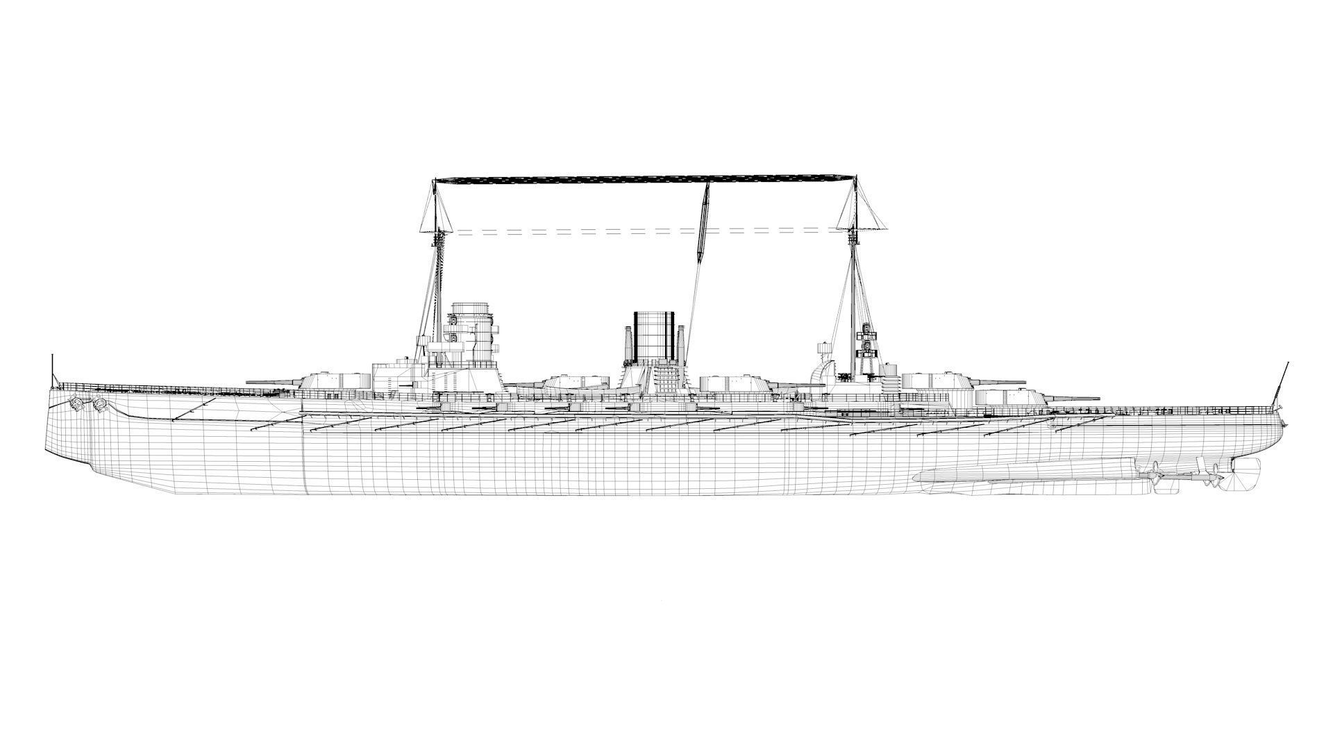 Moltke Class Battlecruiser 3D model rigged | CGTrader