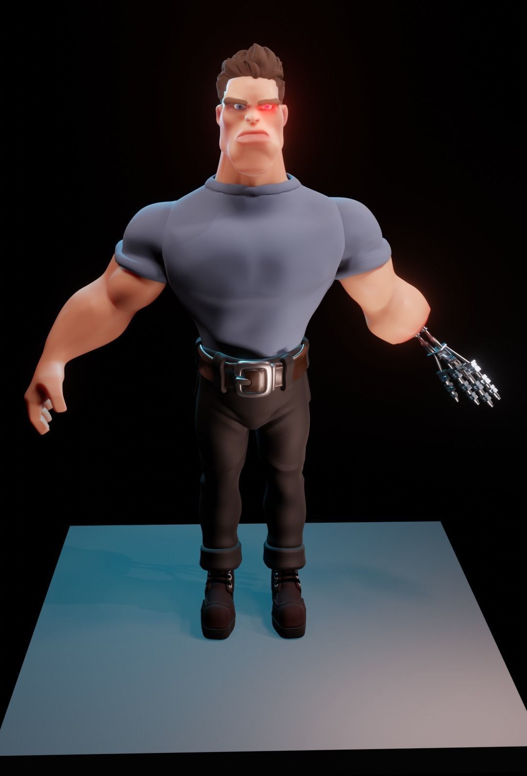 Cartoon Terminator Arnold Schwarzenegger 3D model | CGTrader