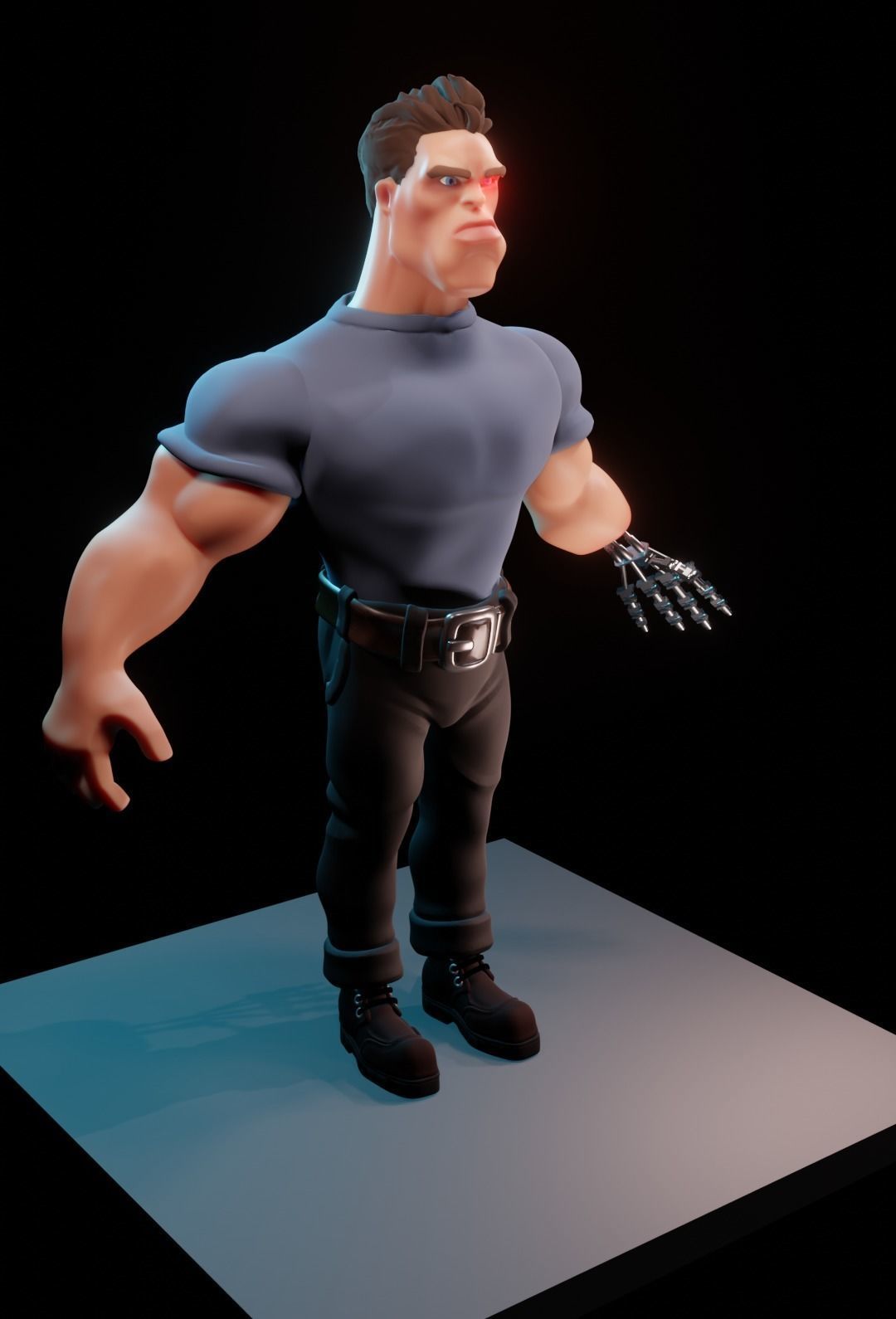 Cartoon Terminator Arnold Schwarzenegger 3D model | CGTrader