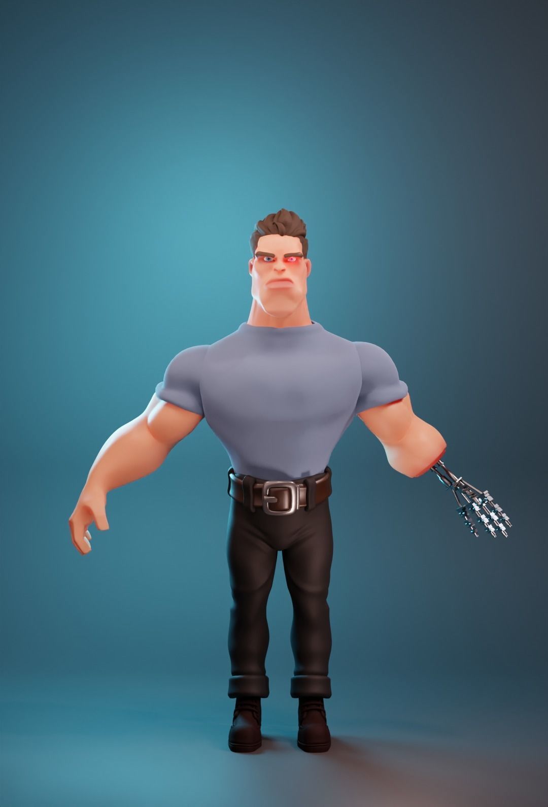 Cartoon Terminator Arnold Schwarzenegger 3D model | CGTrader