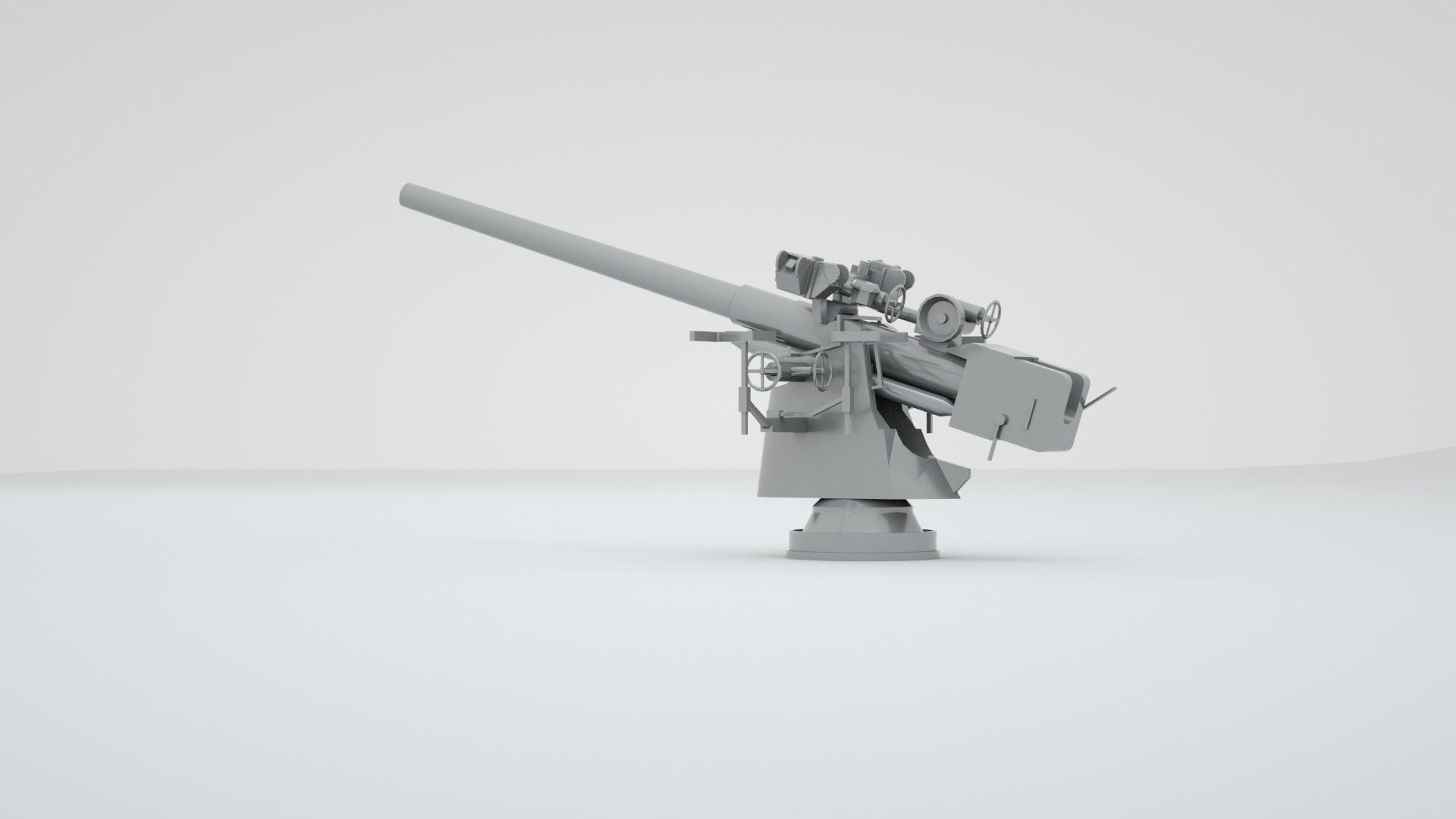 88mm SK C - 35 Naval Gun 3D model rigged | CGTrader