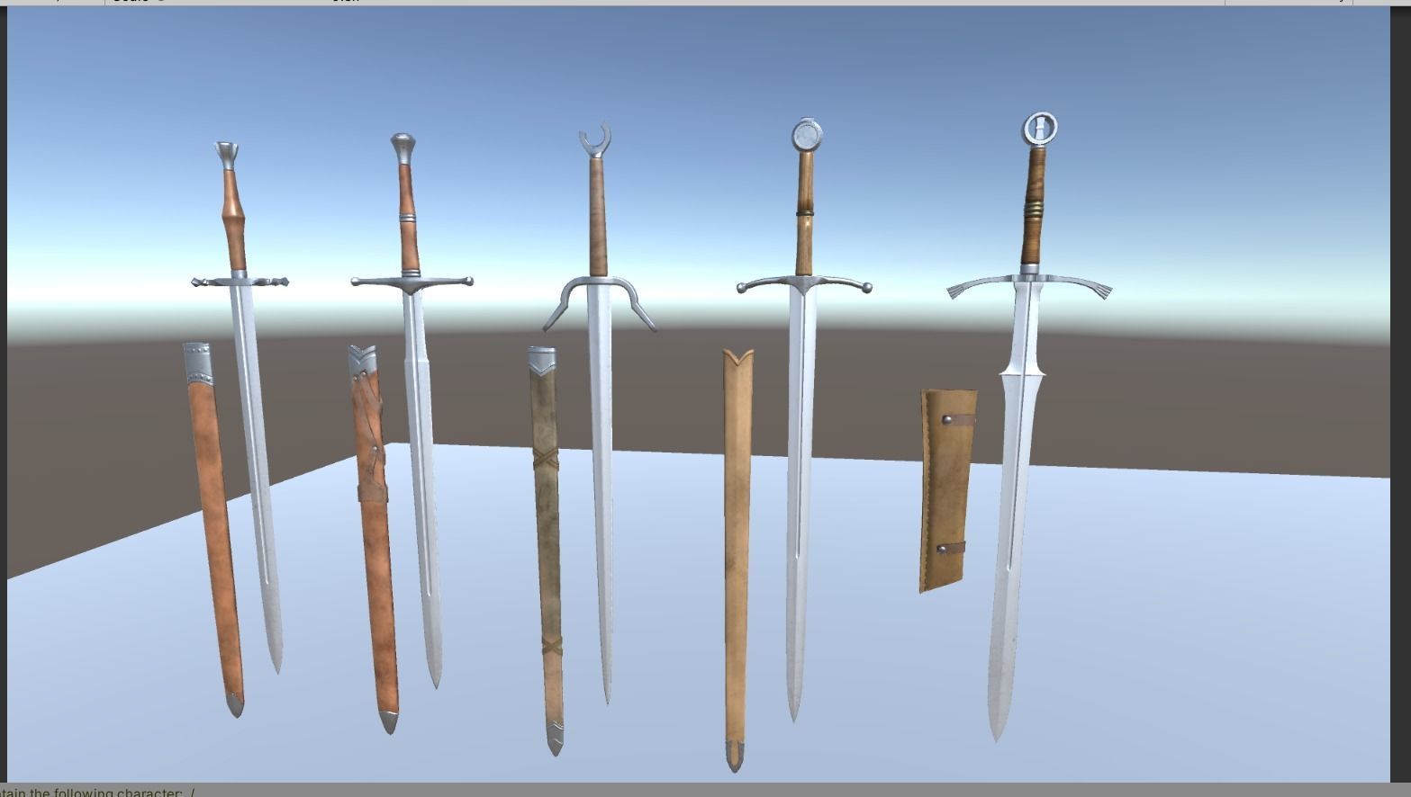 3D model HQ PBR 5 Sheathed Swords VR / AR / low-poly | CGTrader