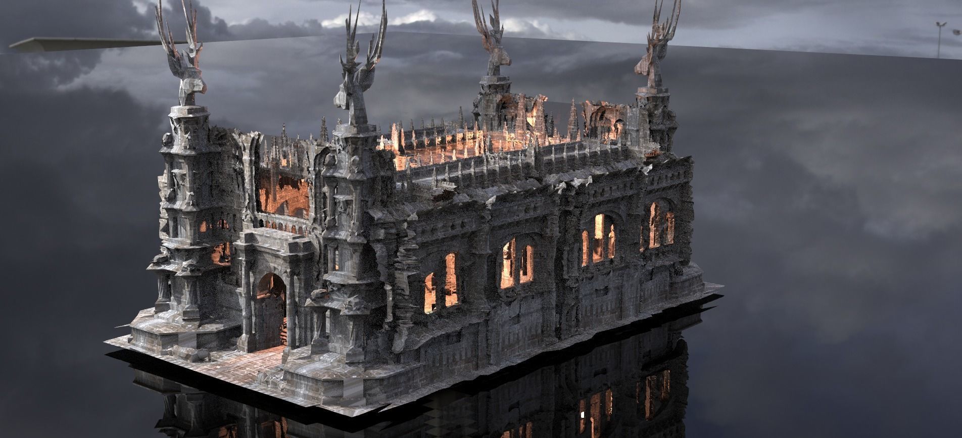 Medieval castle Christmas 3D model | CGTrader