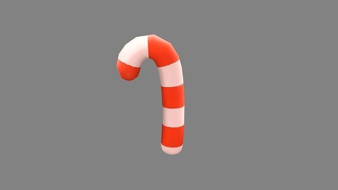 3D model Cartoon christmas cane candy VR / AR / low-poly | CGTrader