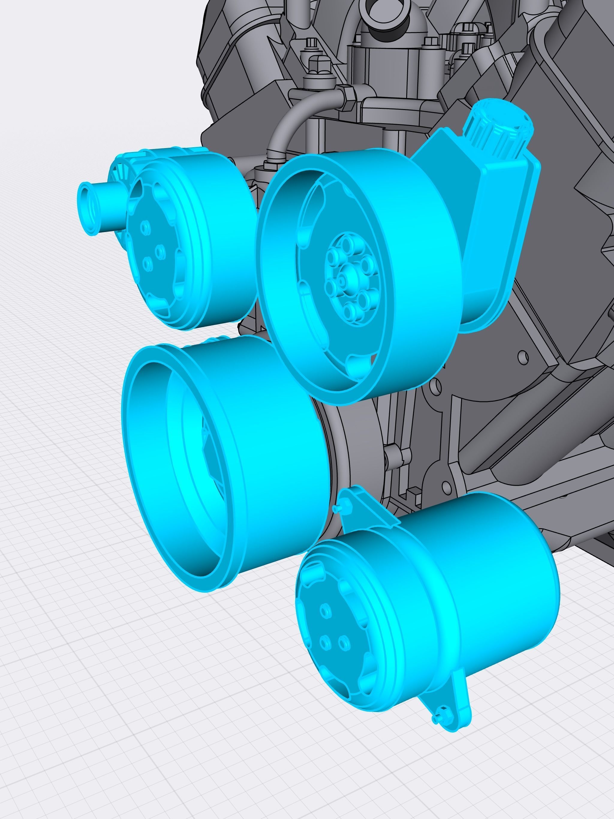 Chev 632 Crate Motor 1000hp with pulleys GM Performance BBC 3D model 3D ...