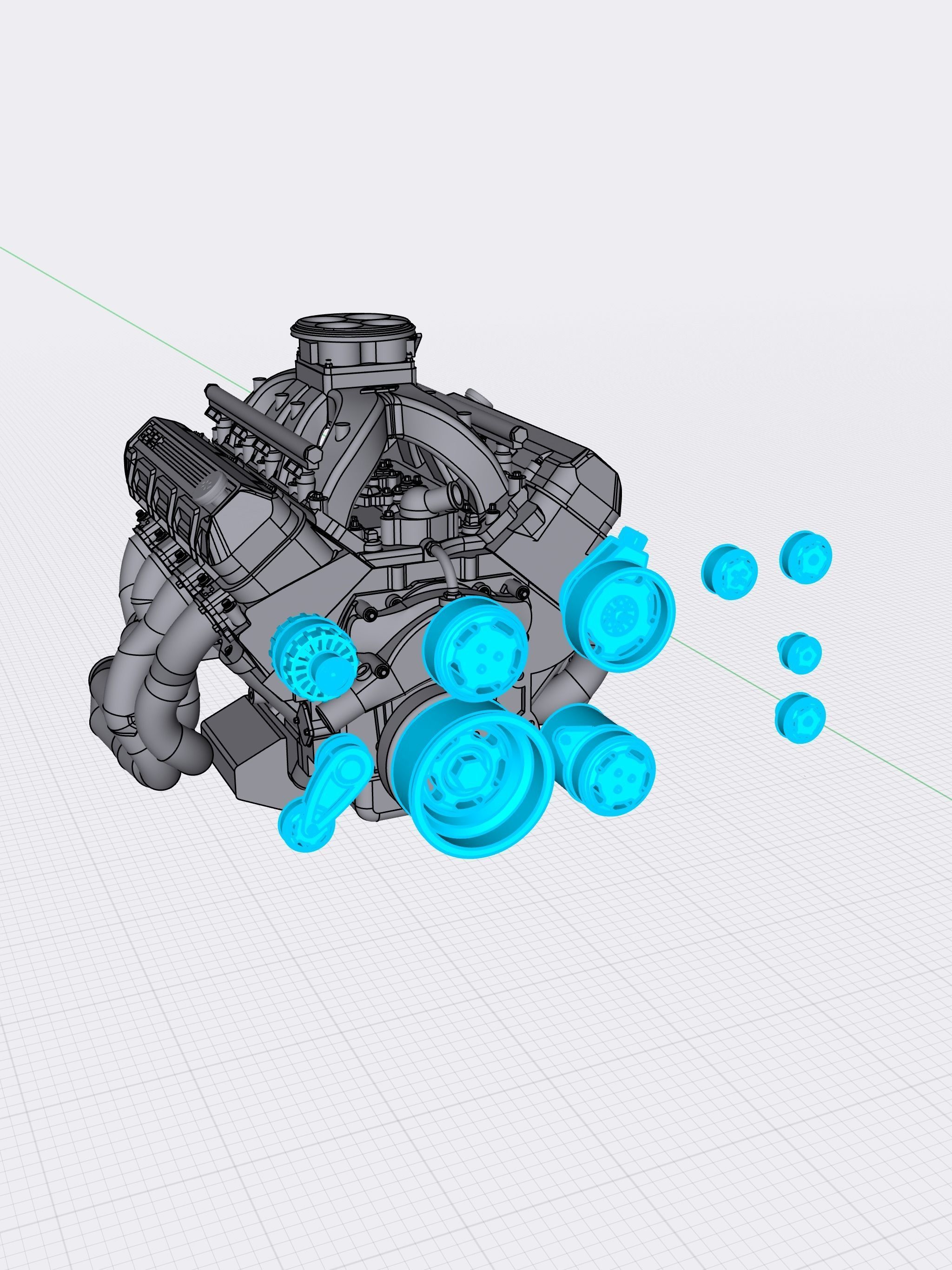 Chev 632 Crate Motor 1000hp with pulleys GM Performance BBC 3D model 3D ...