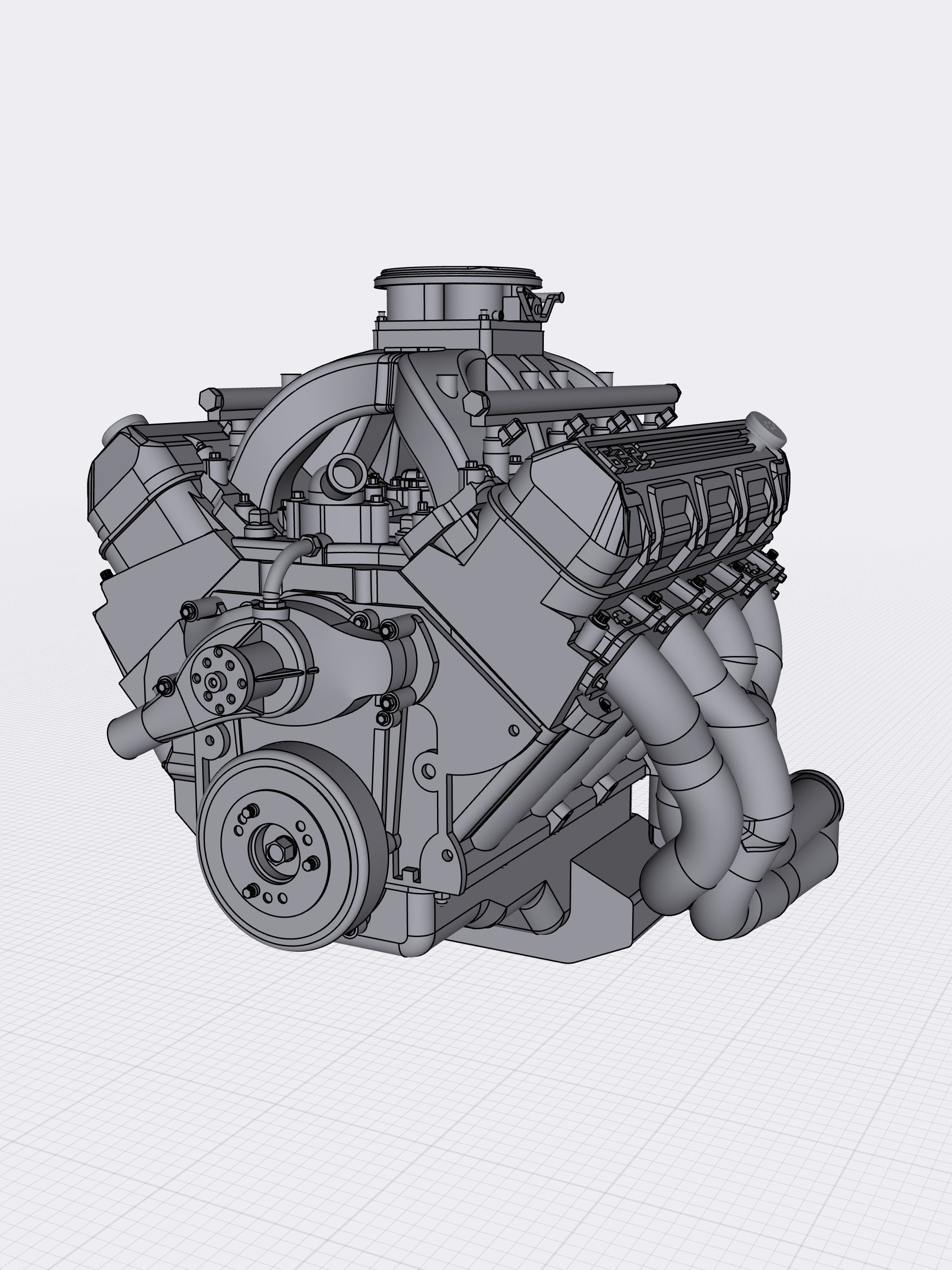 Chev 632 Crate Motor 1000hp with pulleys GM Performance BBC 3D model 3D ...