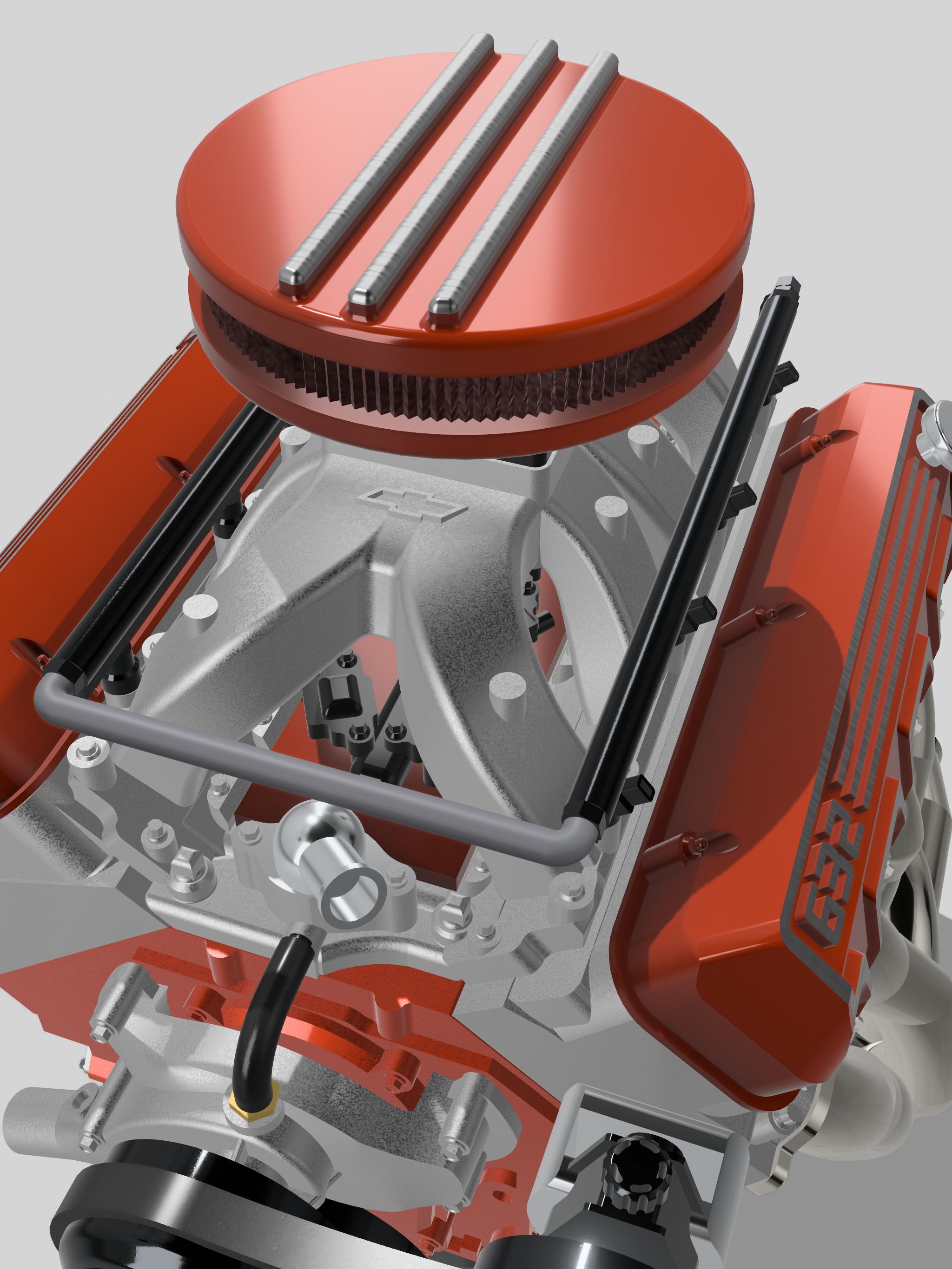 Chev 632 Crate Motor 1000hp with pulleys GM Performance BBC 3D model 3D ...