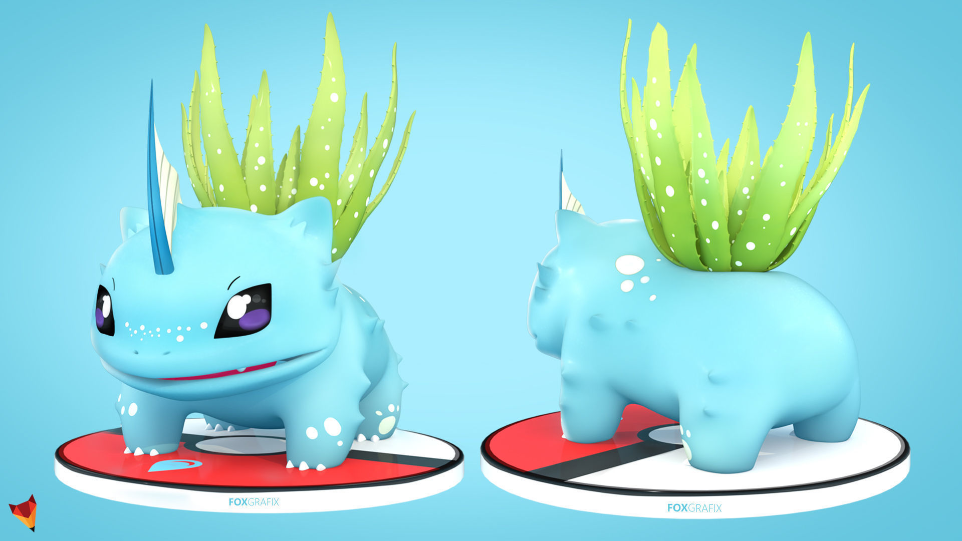 3D model Pokemon Bulbasaur Water Concept VR / AR / low-poly | CGTrader