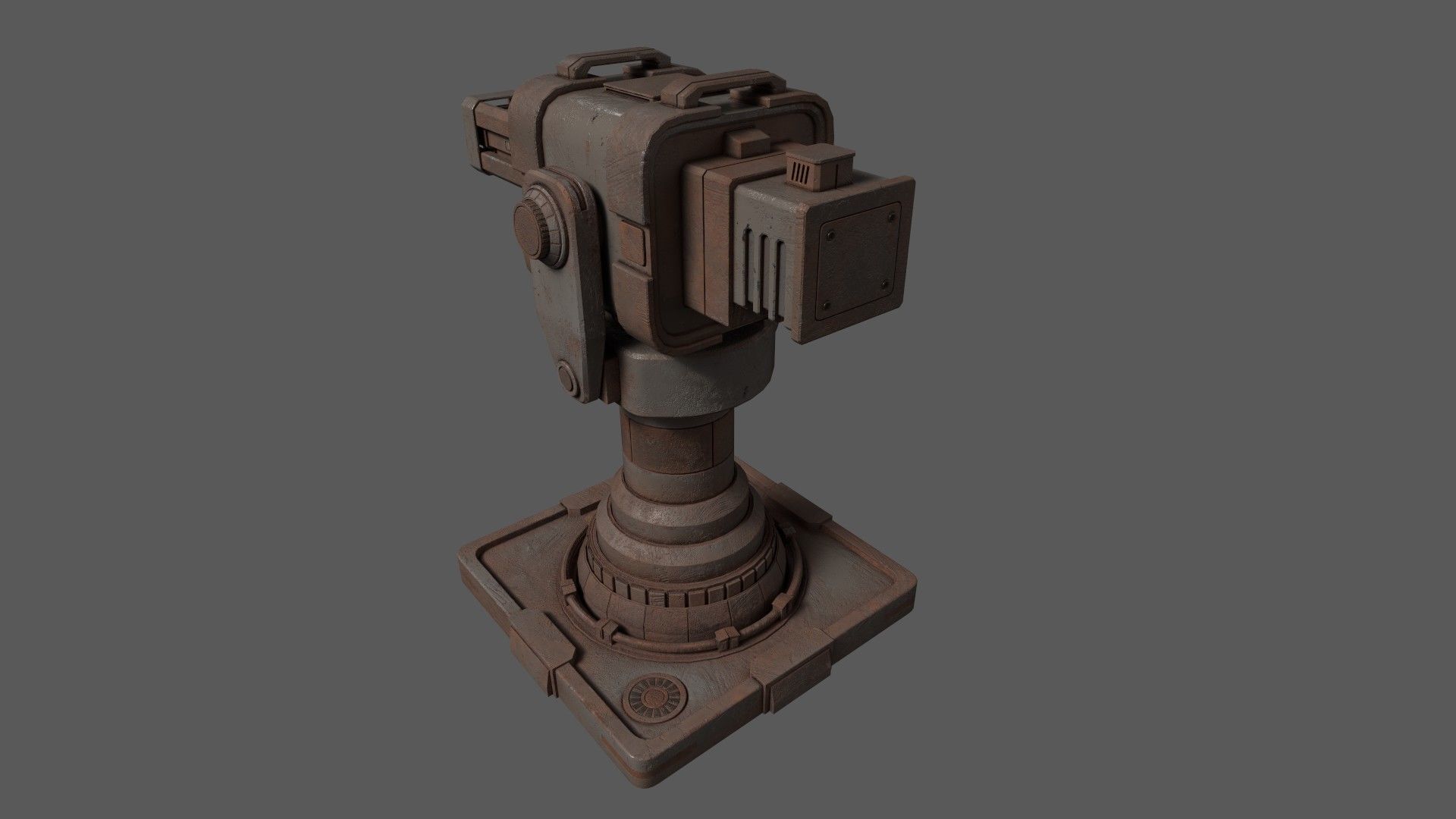 3D model Rusty Retrofuturism Laser Turret VR / AR / low-poly | CGTrader