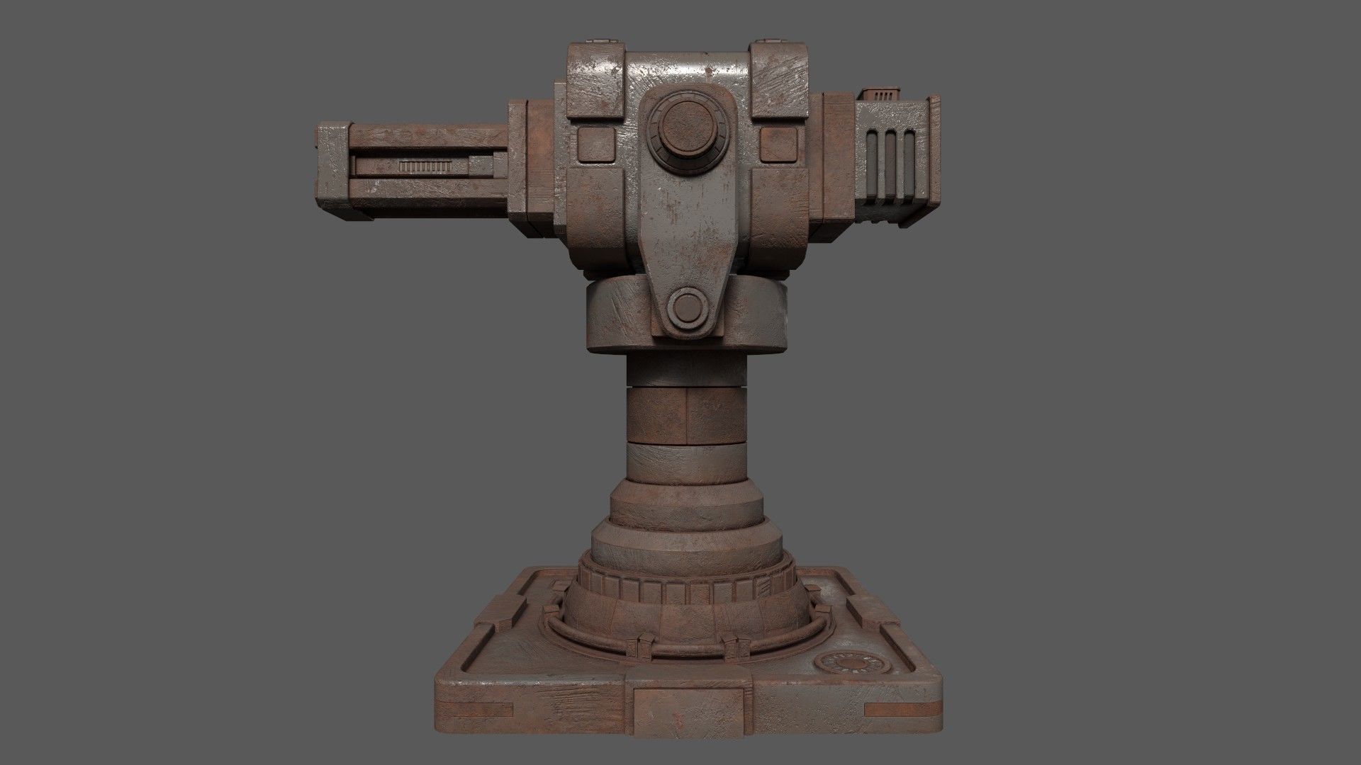 3D model Rusty Retrofuturism Laser Turret VR / AR / low-poly | CGTrader