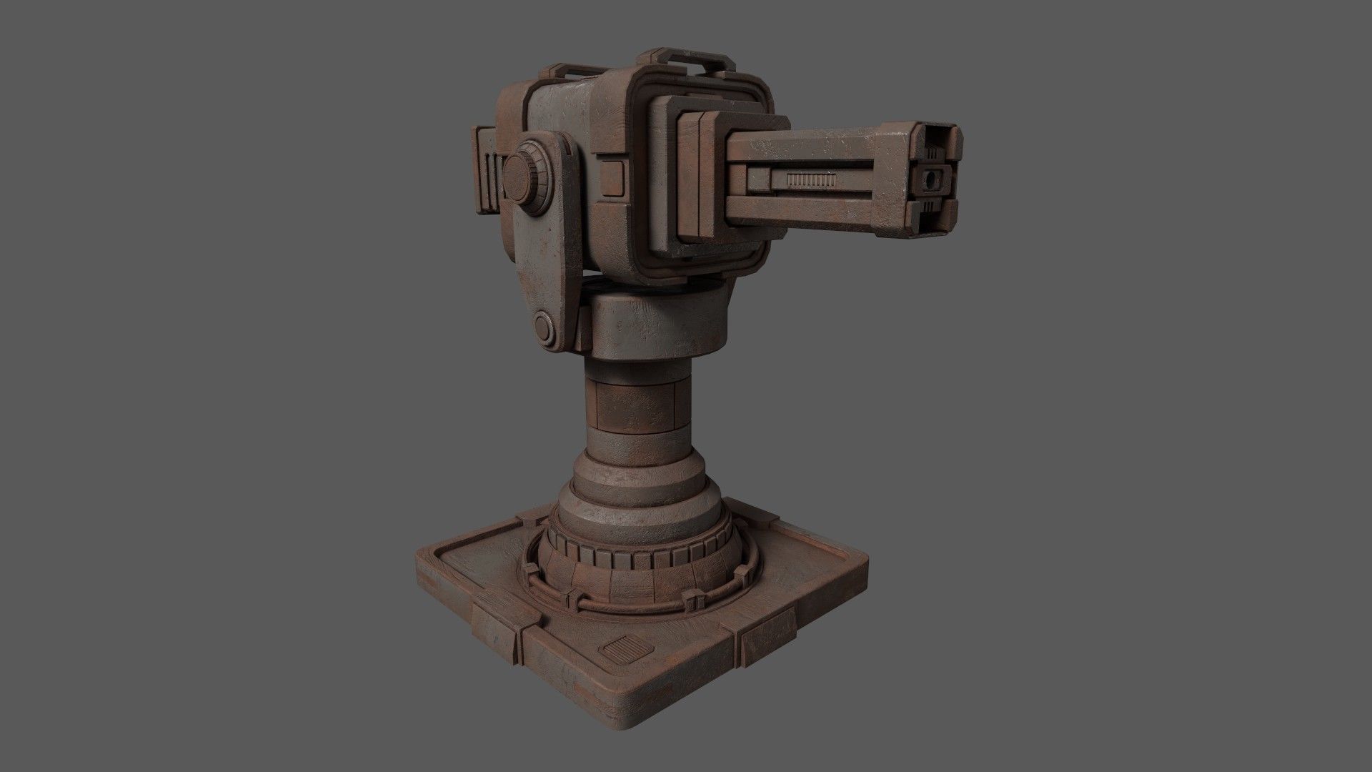 3D model Rusty Retrofuturism Laser Turret VR / AR / low-poly | CGTrader