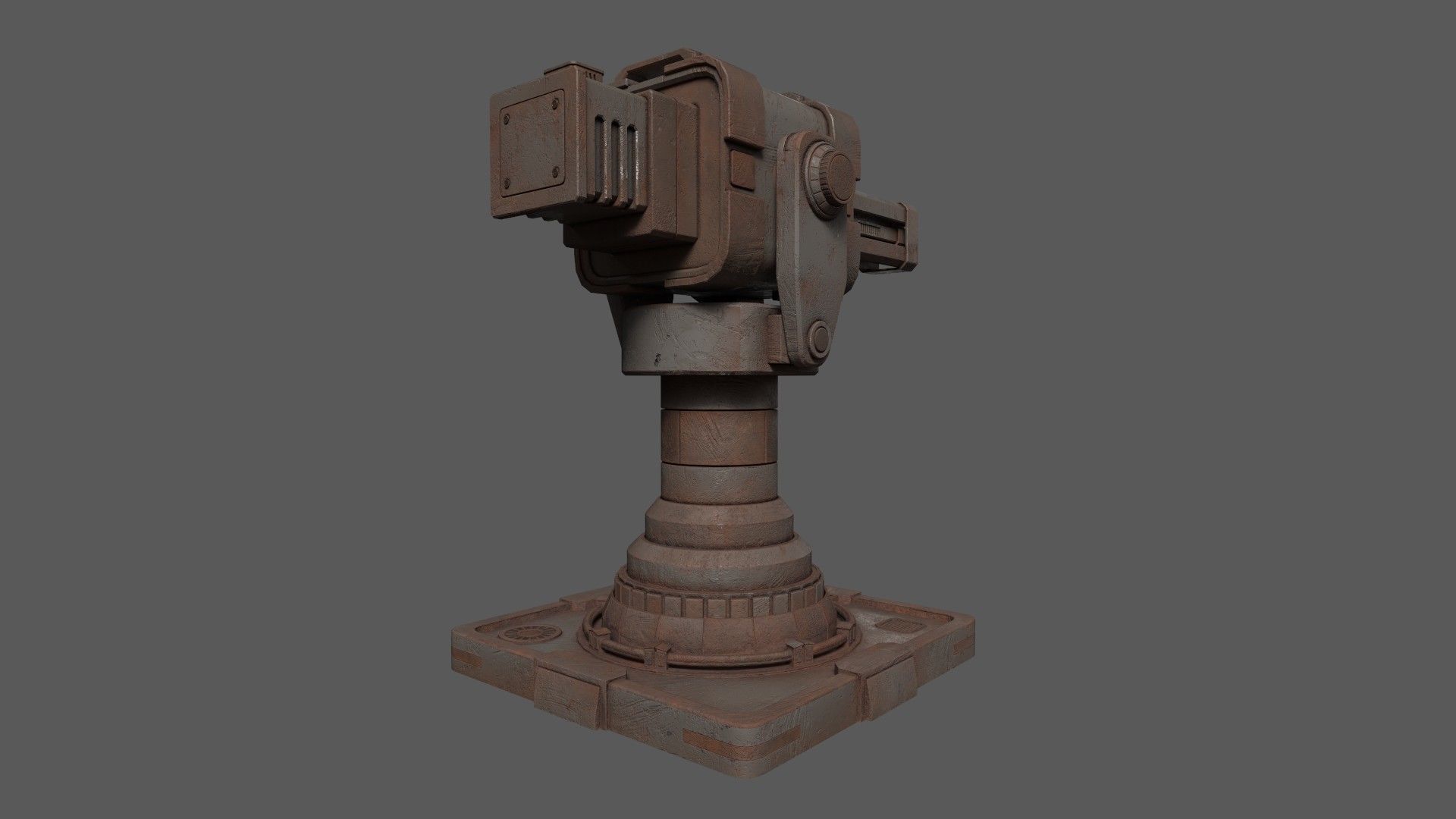3D model Rusty Retrofuturism Laser Turret VR / AR / low-poly | CGTrader