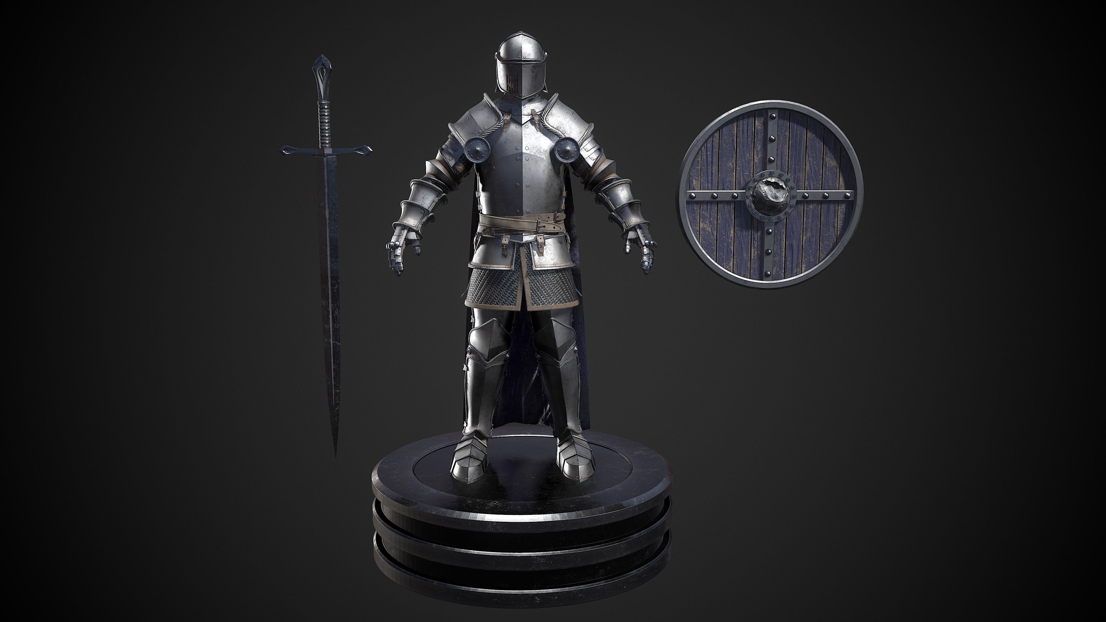 3D model Knight in medieval style - Game Ready VR / AR / low-poly ...