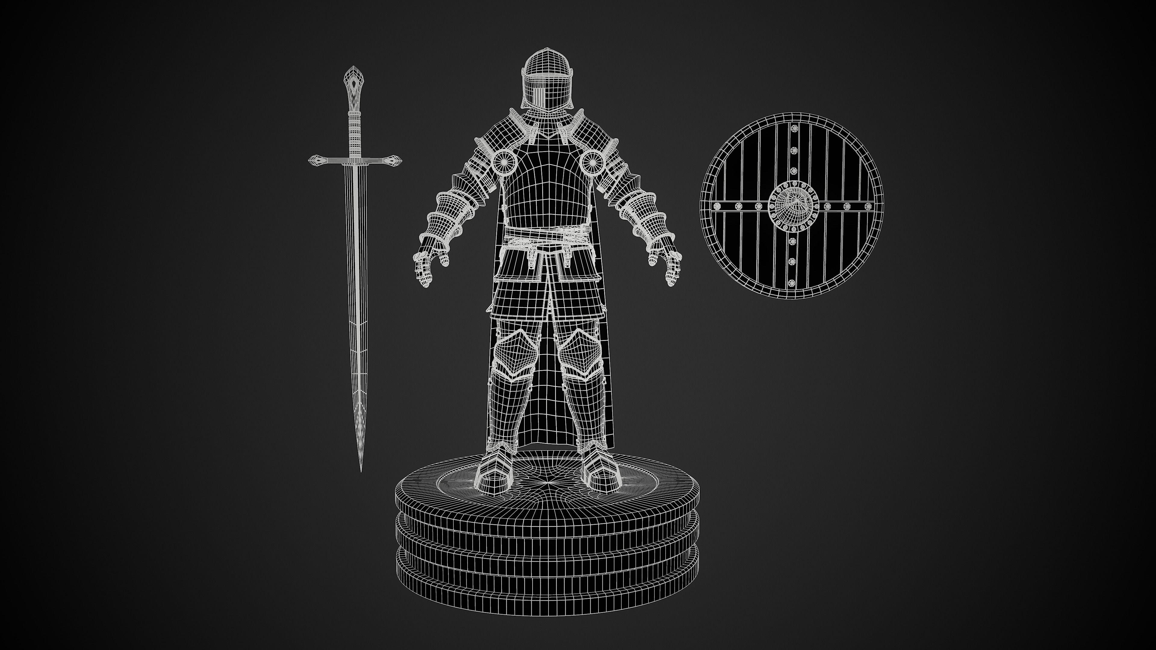 3D model Knight in medieval style - Game Ready VR / AR / low-poly ...