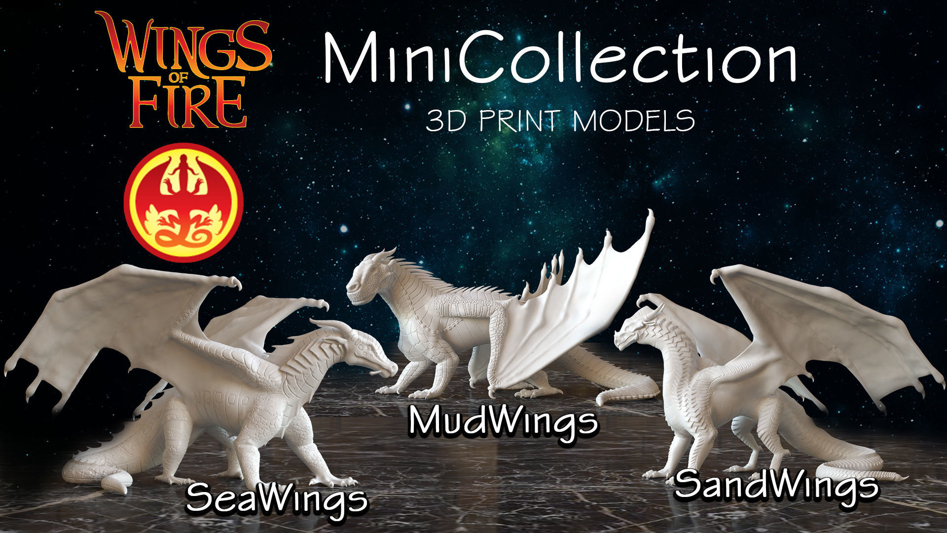Wings of Fire mini collection Sea-Sand-Mud 3D Model Pack | CGTrader
