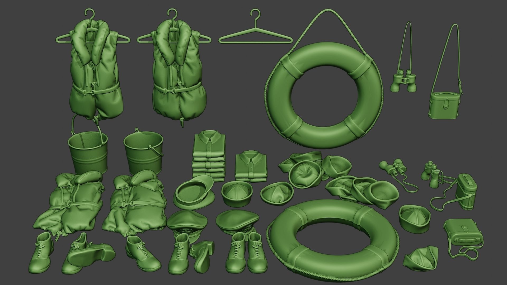 Ww2 US Naval Objects Pack1 3D model 3D printable | CGTrader
