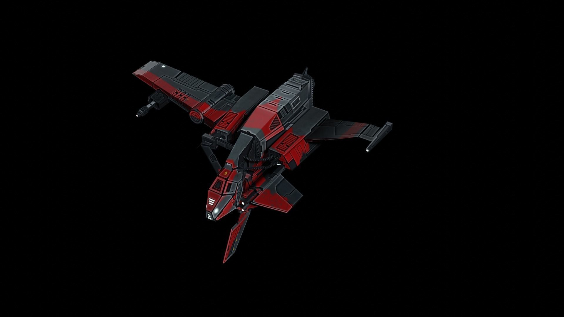 Red Fighter Game Asset 3D model | CGTrader