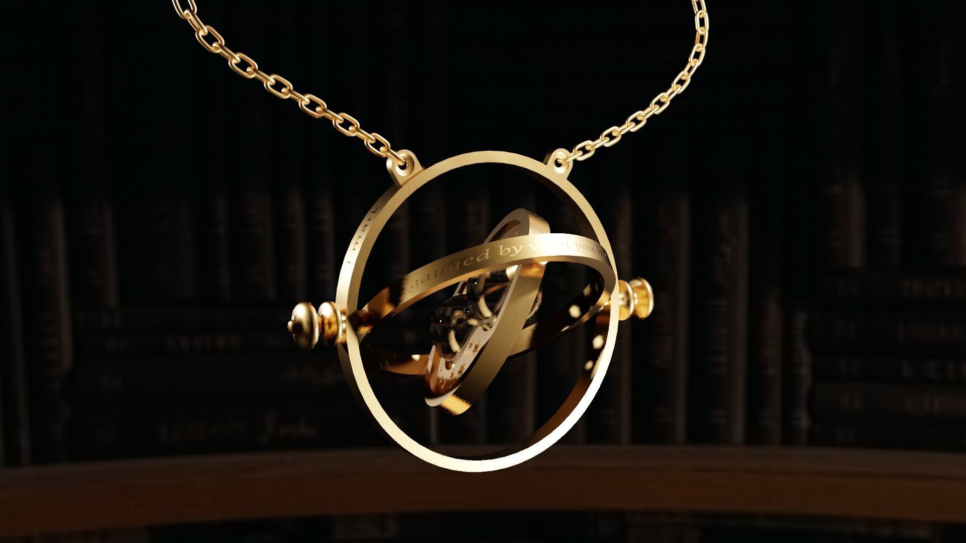 Time-Turner harry potter and chamber of secrets necklace 3D model ...