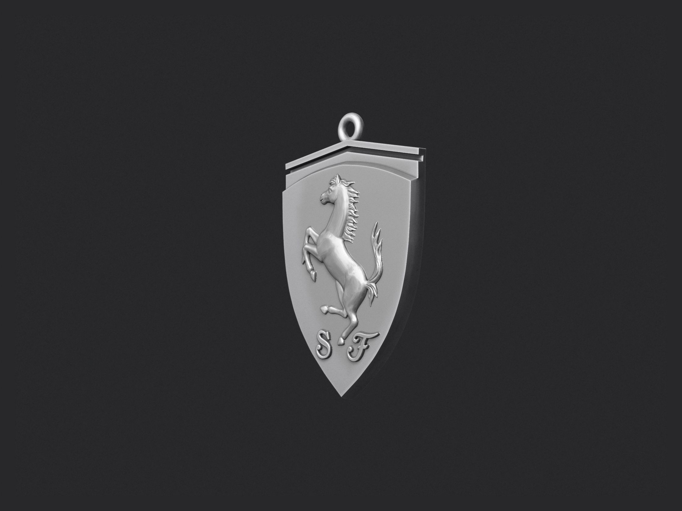 Ferrari logo pendant 3D model 3D printable | CGTrader