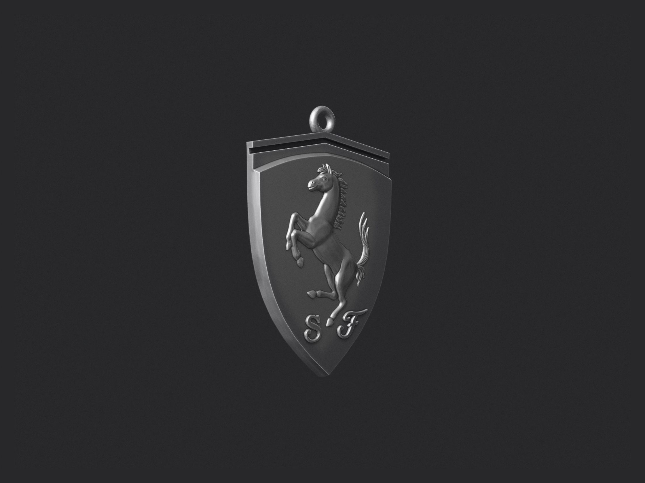 Ferrari logo pendant 3D model 3D printable | CGTrader