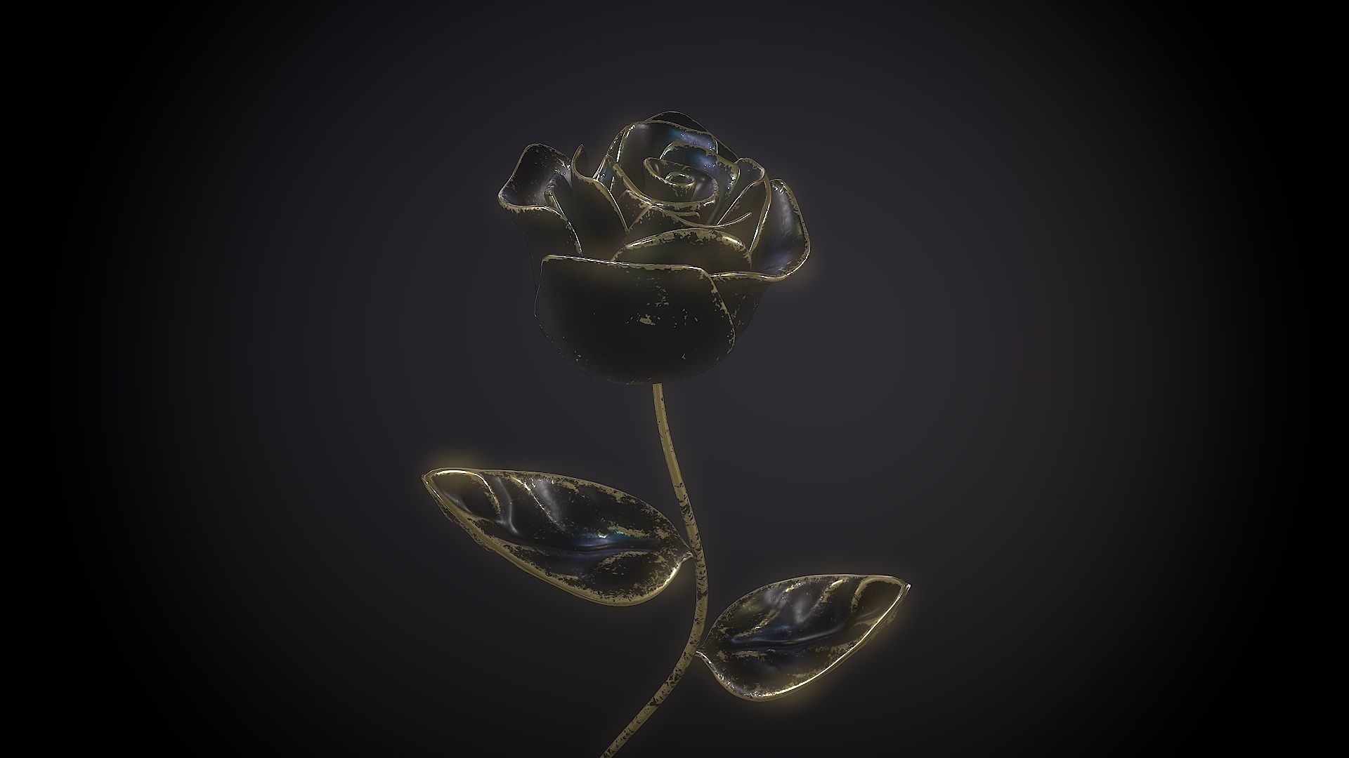 Antique Black Rose 3D model animated | CGTrader