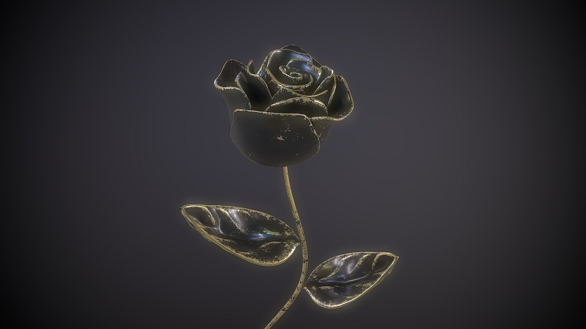 Antique Black Rose 3D model animated | CGTrader