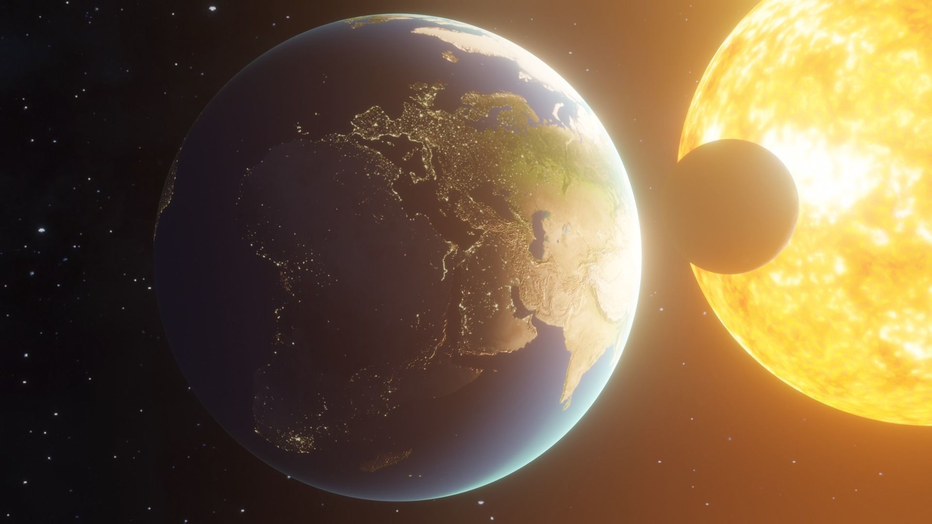 Solar eclipse 3D model animated rigged | CGTrader