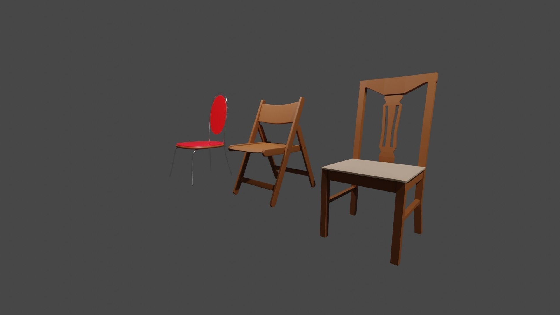 3D model 3 Chair Asset Pack VR / AR / low-poly | CGTrader