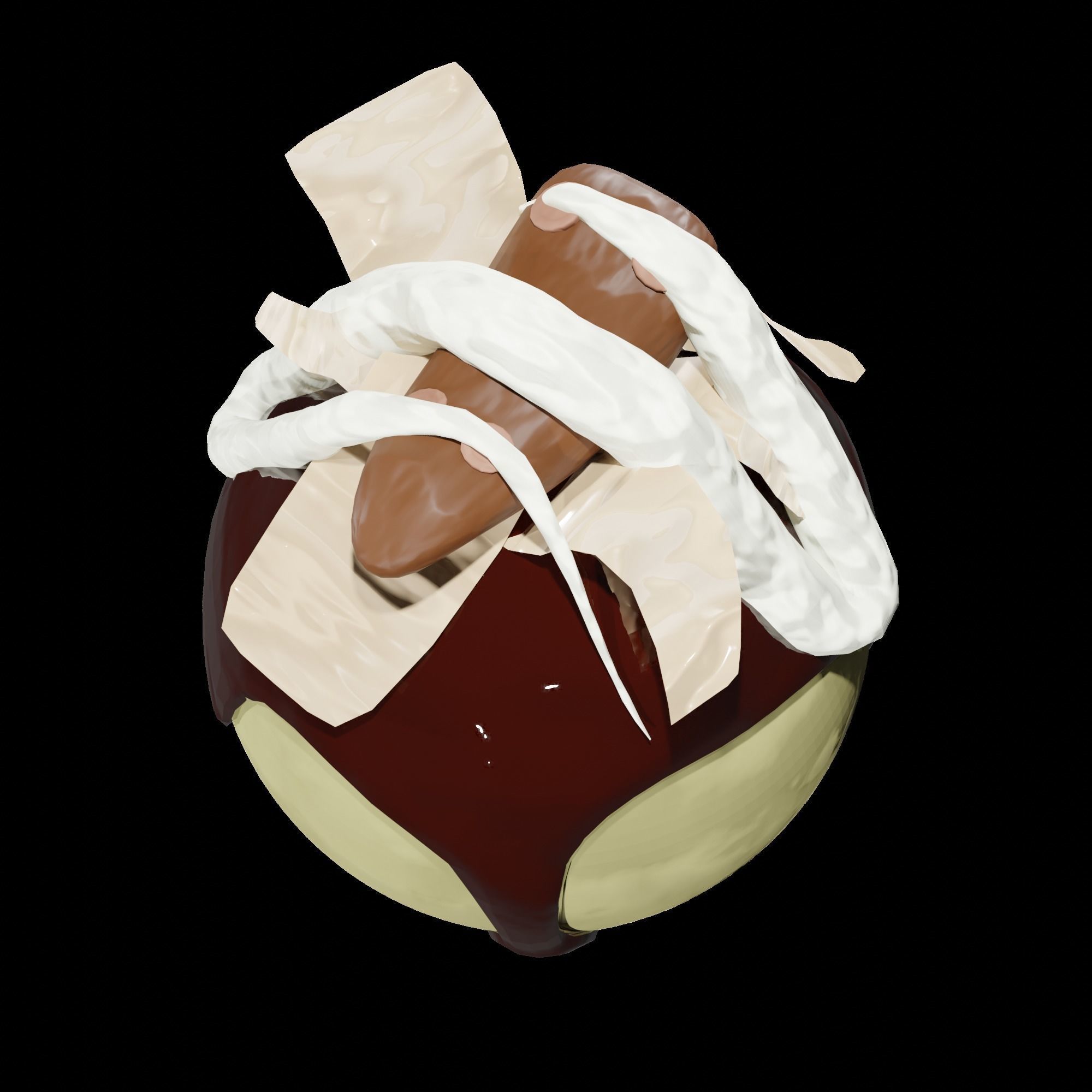 tako tako chocolate ball with icing 3D model | CGTrader