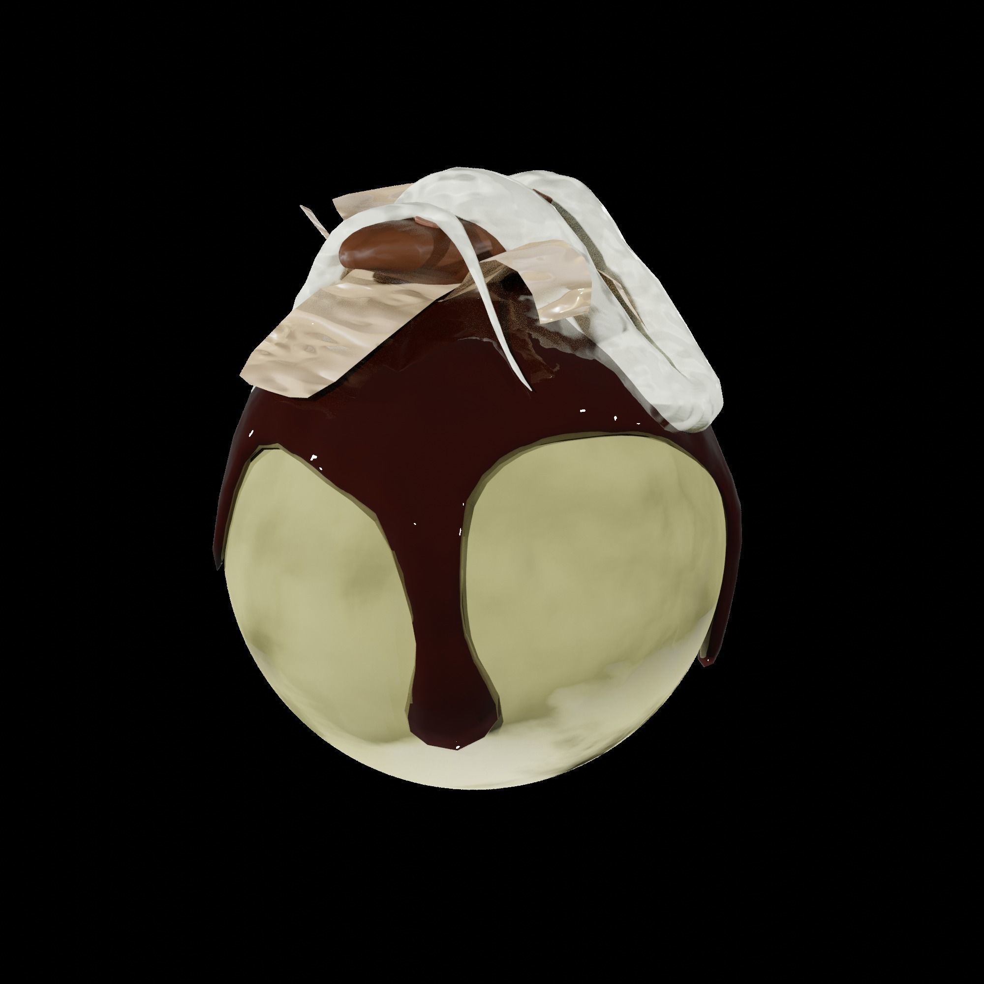 tako tako chocolate ball with icing 3D model | CGTrader