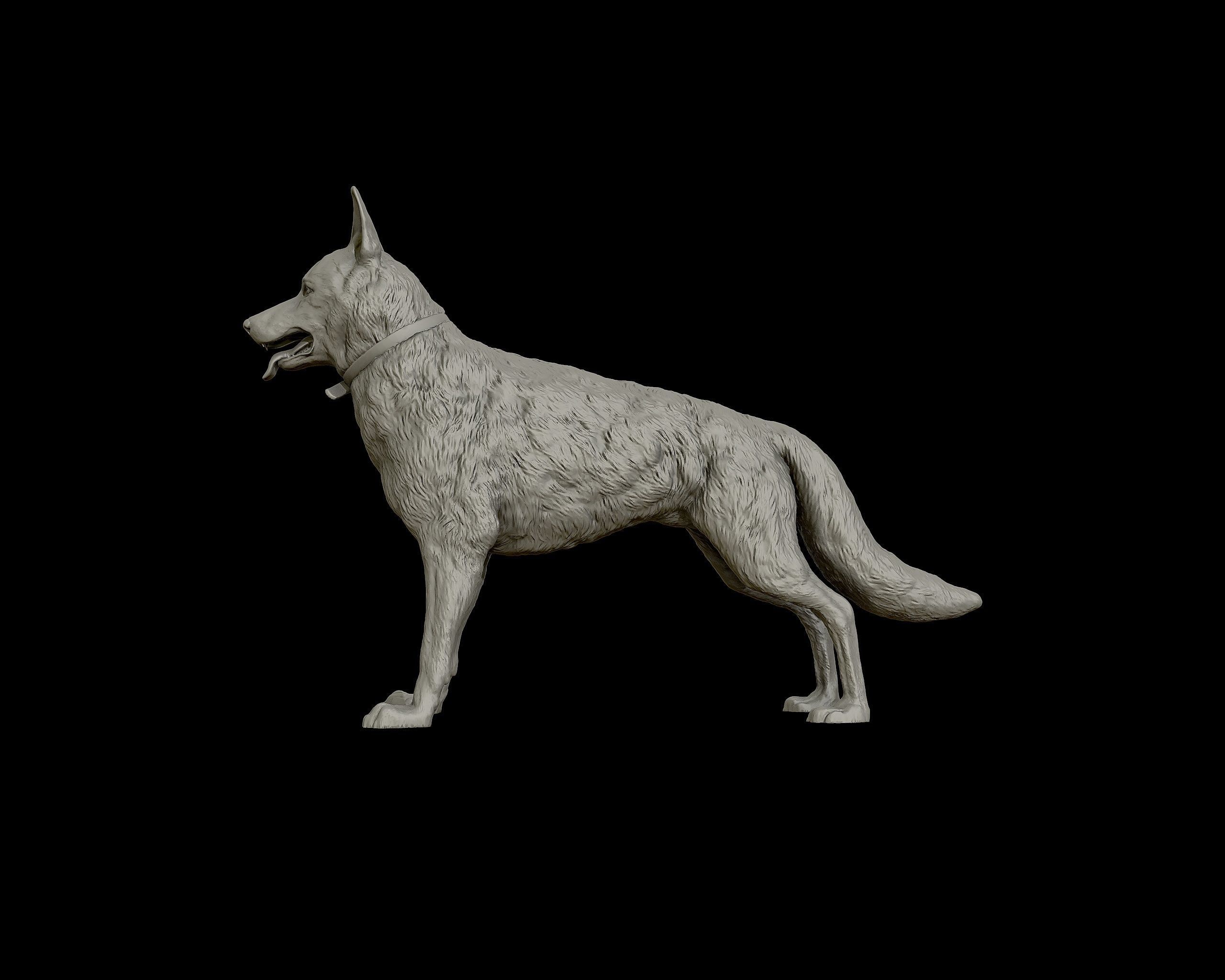 German Shepherd model 3D model 3D printable | CGTrader