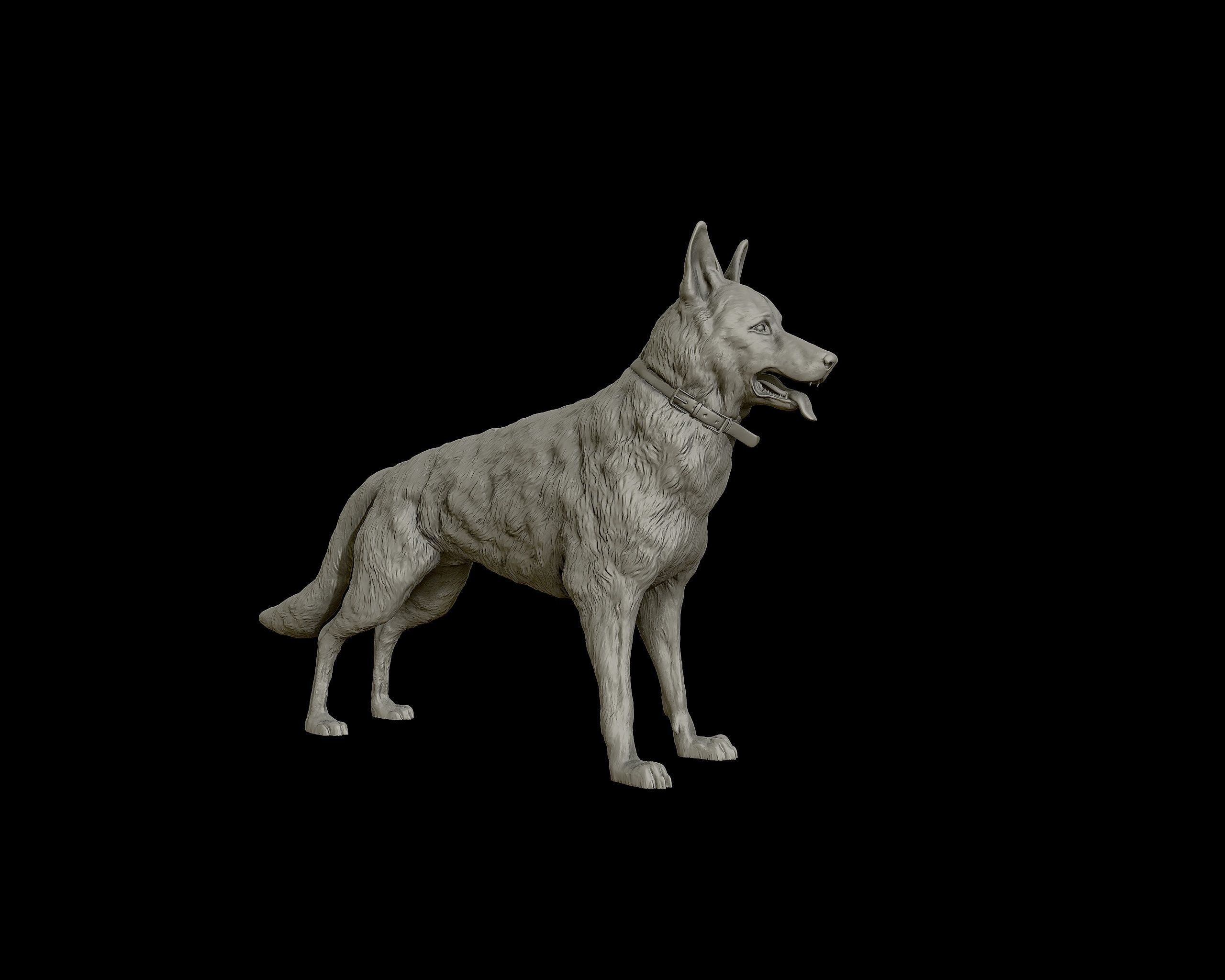 German Shepherd model 3D model 3D printable | CGTrader