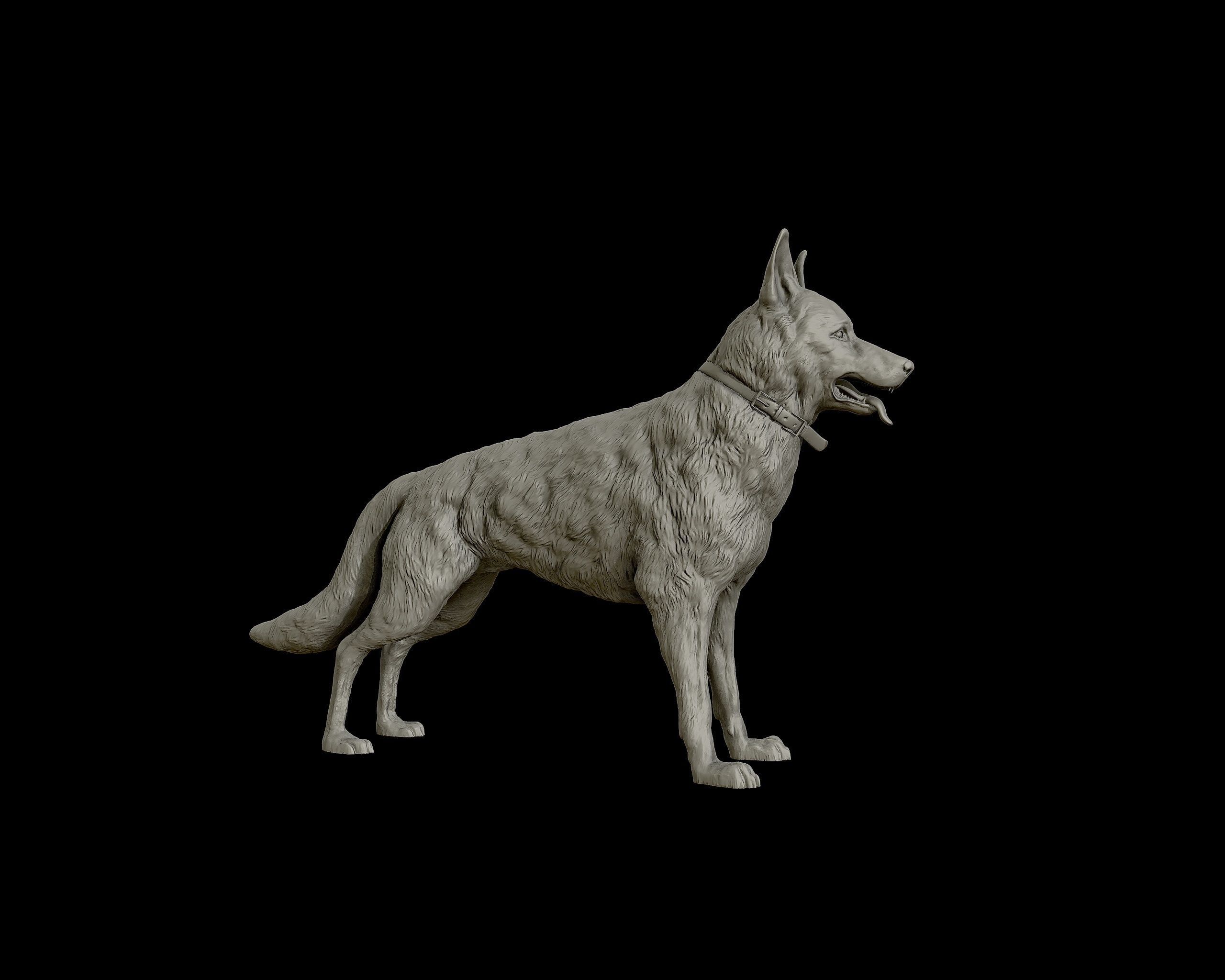 German Shepherd model 3D model 3D printable | CGTrader
