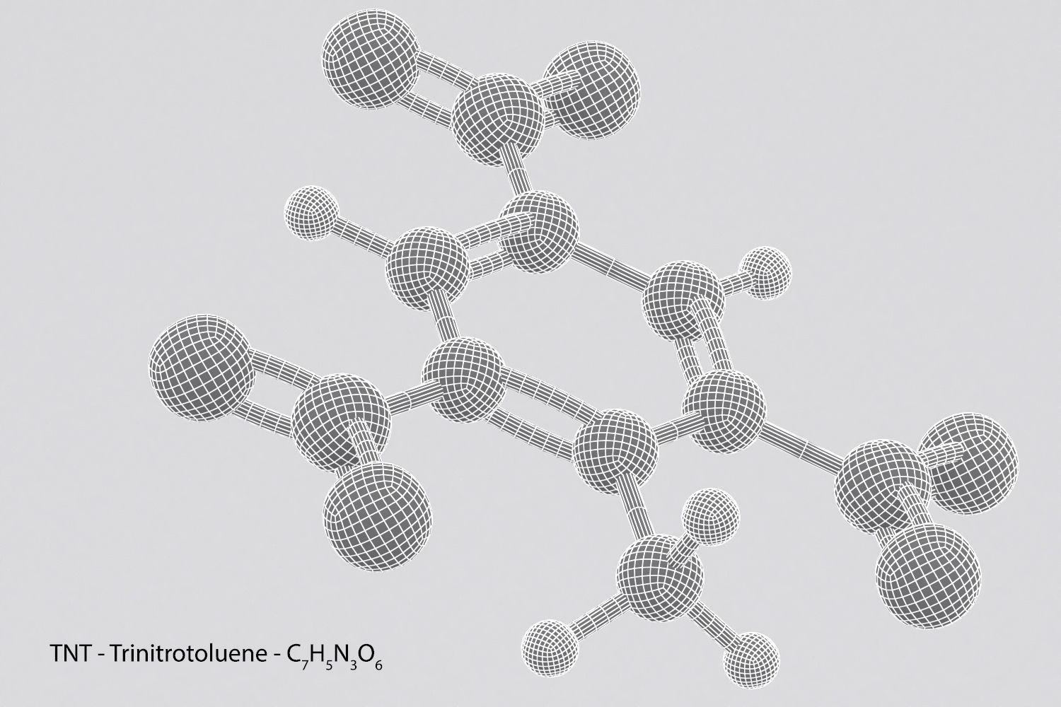 TNT - Trinitrotoluene Molecule free 3D model | CGTrader