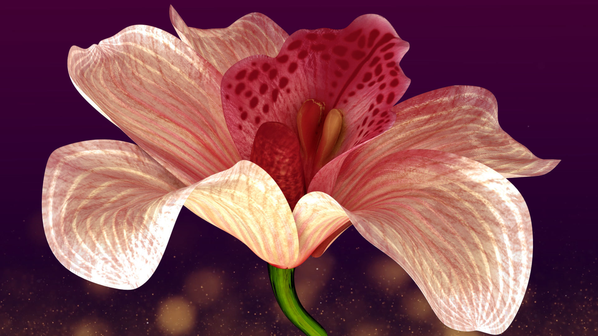 Beautiful Animated Orchid Flower 3D model 3D model animated rigged ...