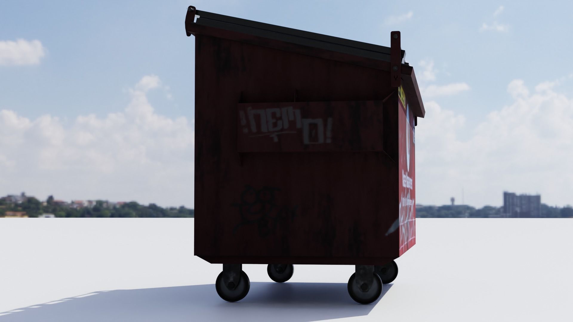 Industrial Waste bin 3D model rigged | CGTrader