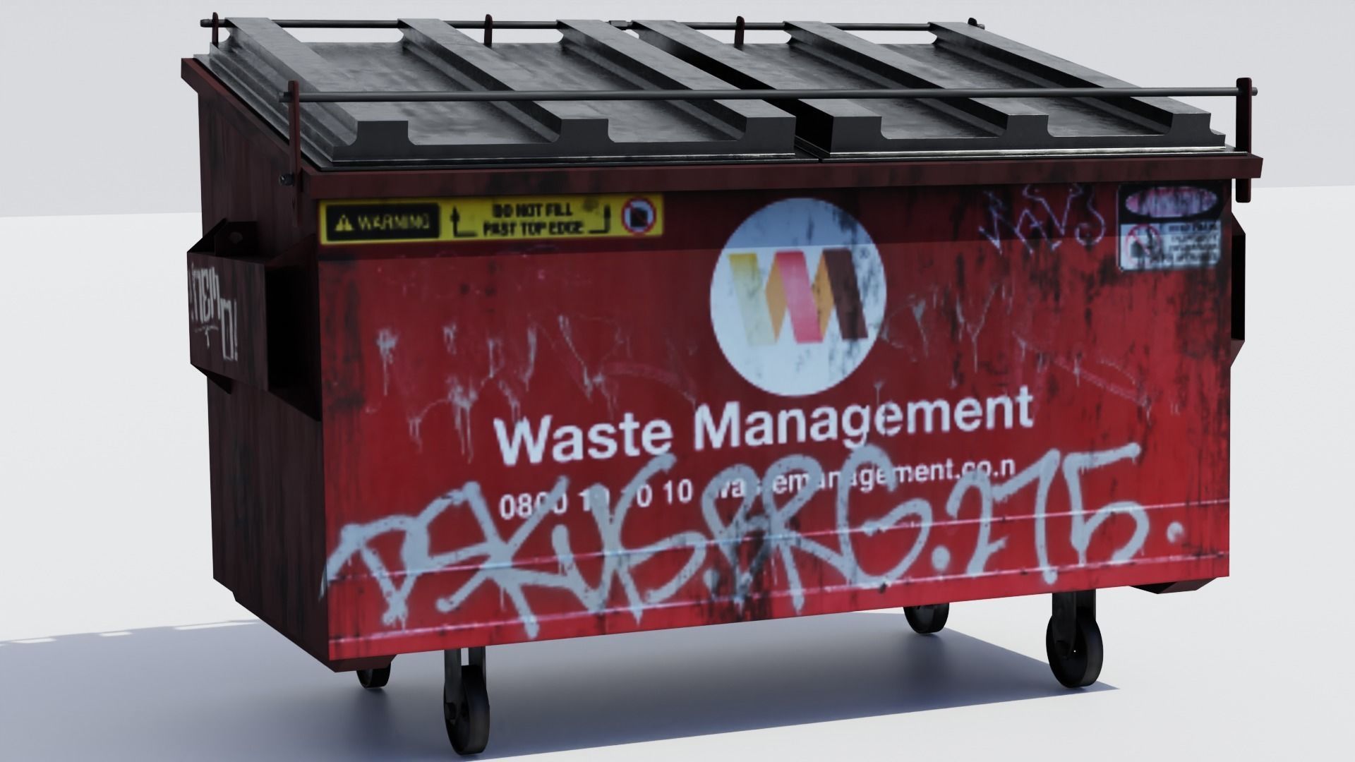 Industrial Waste bin 3D model rigged | CGTrader