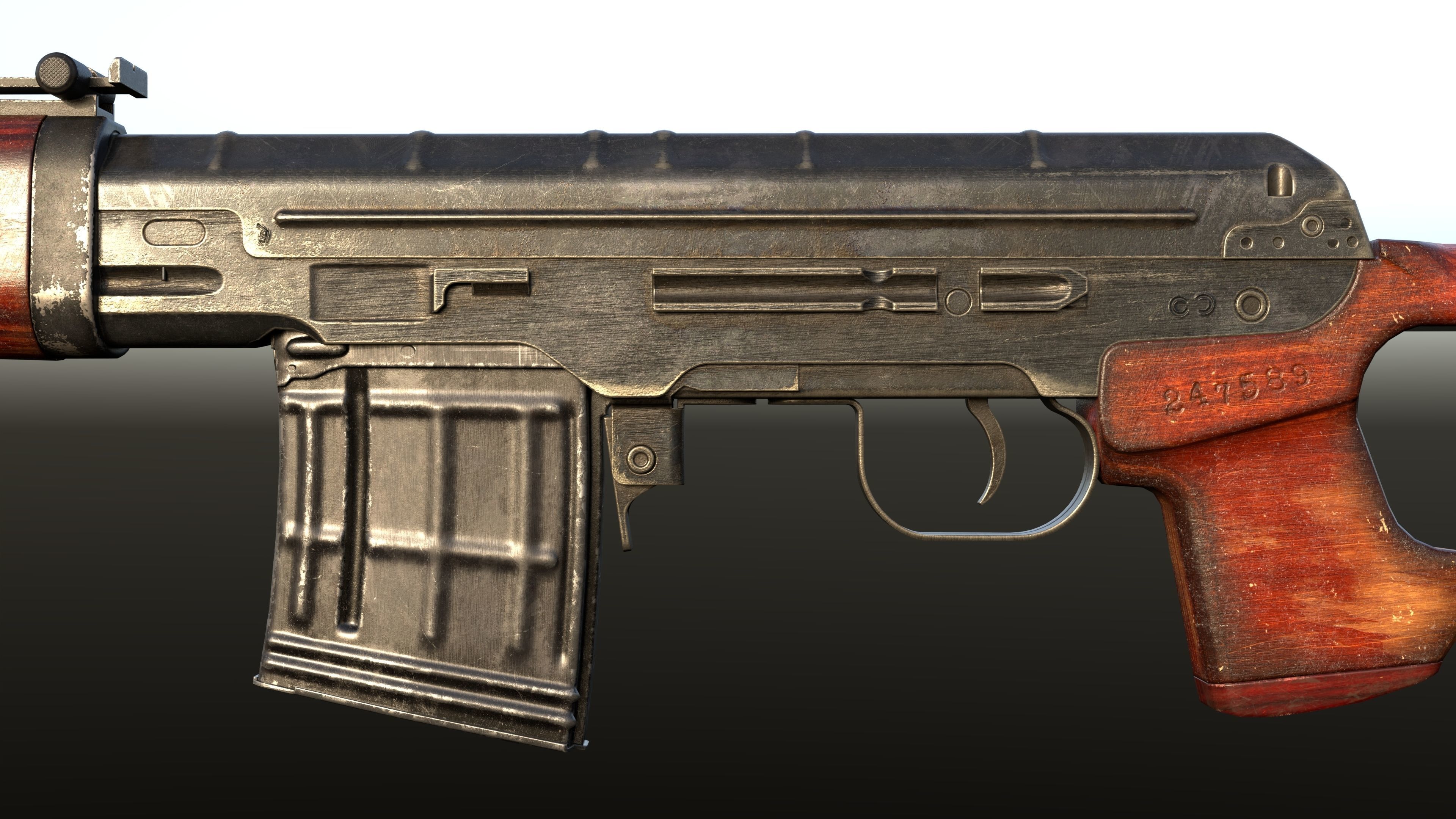 3D model SVD Sniper Rifle Dragunov wich PSO-1 VR / AR / low-poly | CGTrader