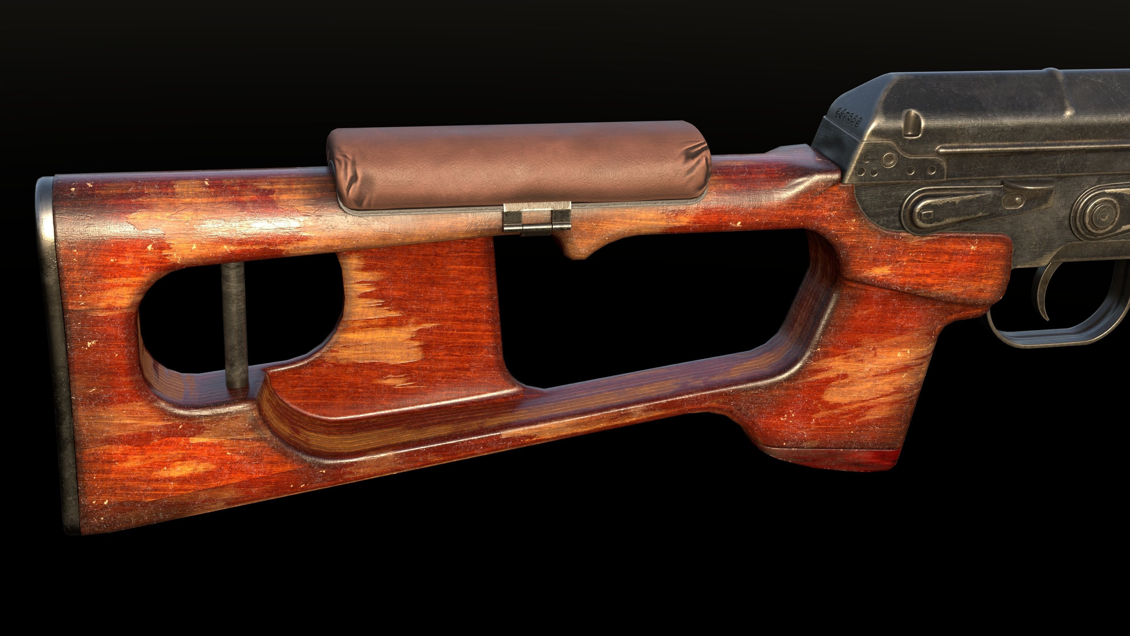 3D model SVD Sniper Rifle Dragunov wich PSO-1 VR / AR / low-poly | CGTrader