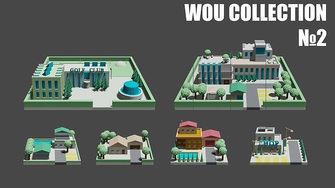 WOU COLLECTION 2 BUILDINGS 3D model | CGTrader